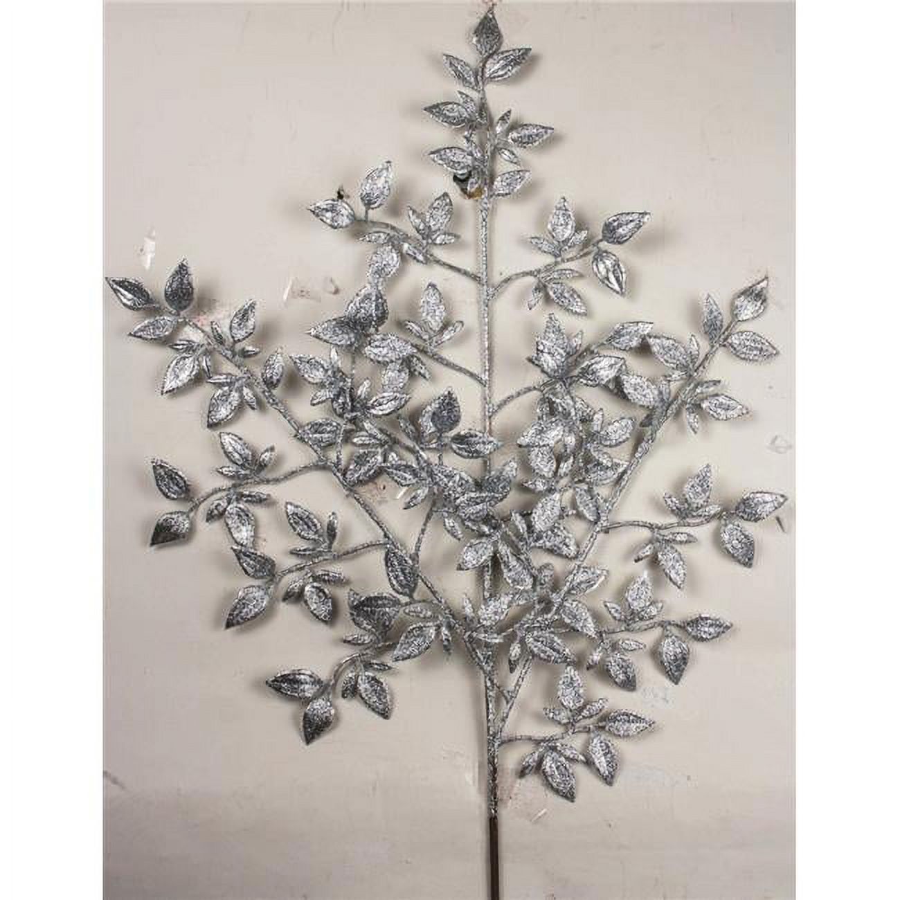 Silver Glittered Leaf Spray Faux Plants & Trees - Walmart.com