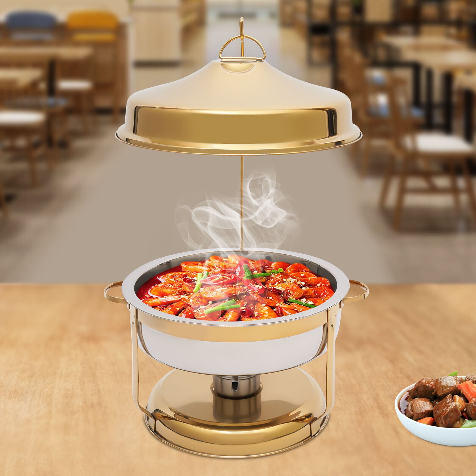 Silver/Gold 9L Round Chafing Dish Buffet Set Stainless Steel Chafing ...