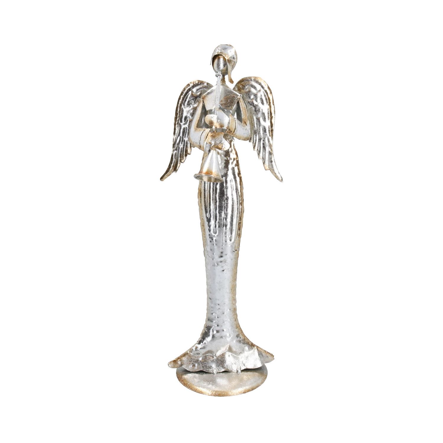 Silver & Gold Angel Wings Sculpture Ornament Statue Metal Decoration ...