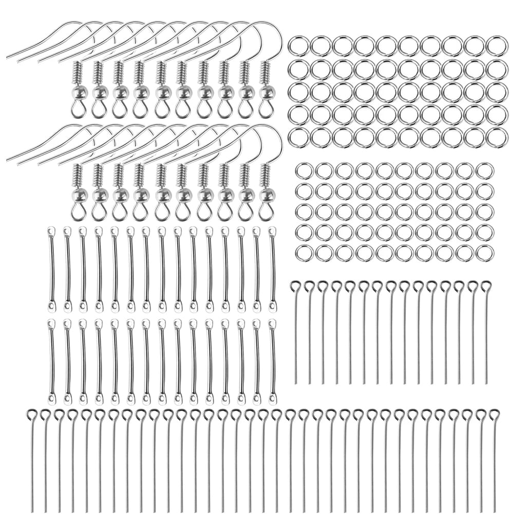 Silver Gold Color Earring Hooks 220 Pcs Coil Earring Deco Fish Hooks ...