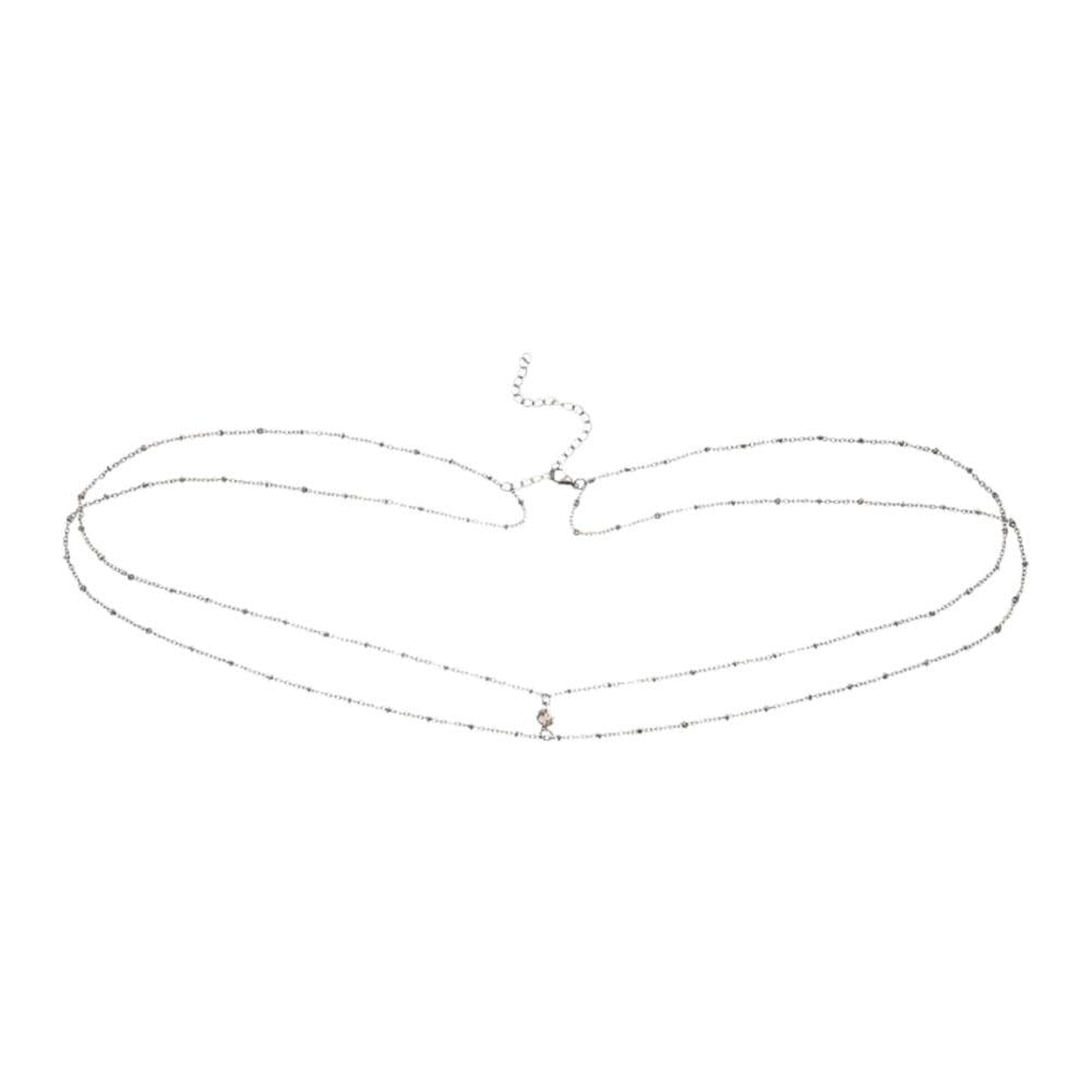 Silver Gold Double Layer Waist chain Bead Chain Ladies Waist Belly ...