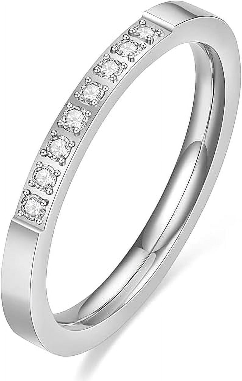 Silver/Gold/Rose Gold Plated High Polished CZ Eternity Ring/Engagement Ring Halo Promise ...