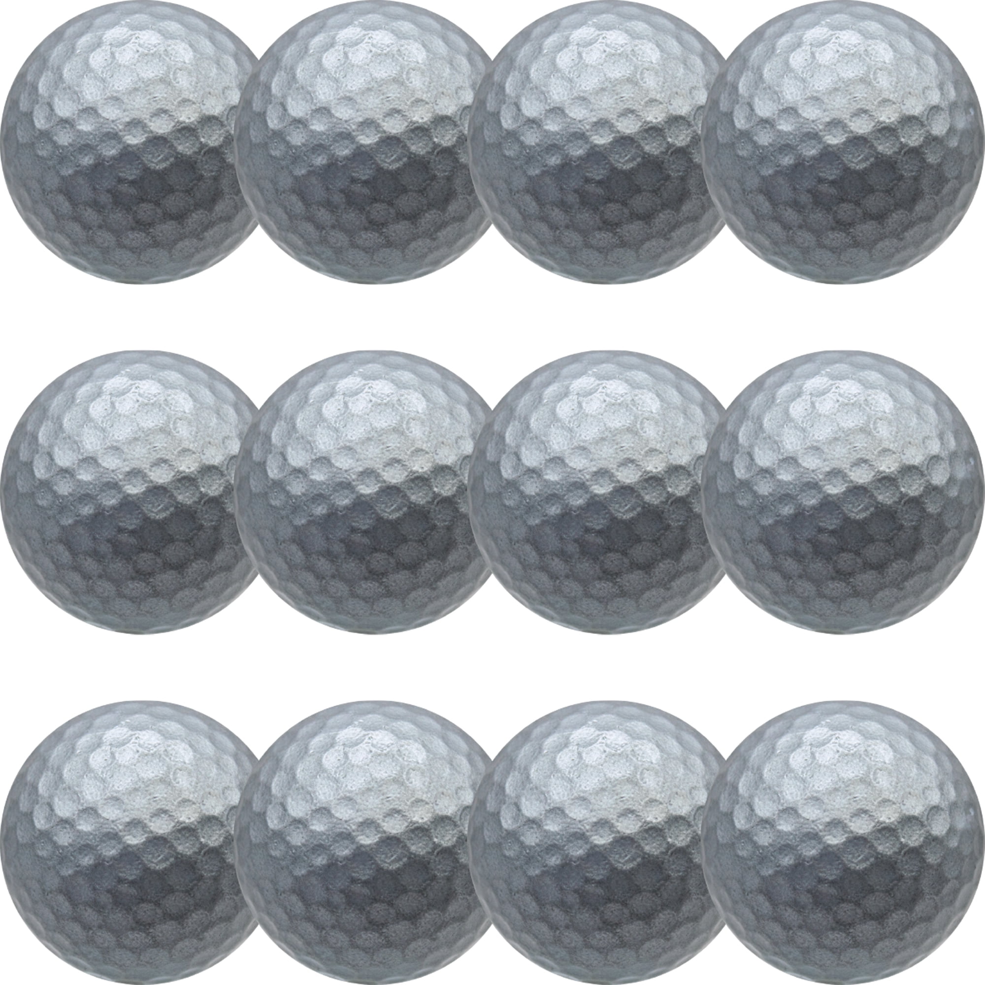 GBM GOLF BALL MANUFACTURERS Silver Golf Balls 12 Pack, Solid Core, 1 ...