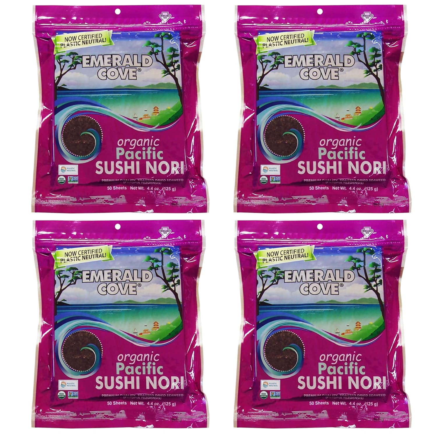 Silver Grade Organic Pacific Sushi Nori (Dried Seaweed), 50-Count (Pack ...