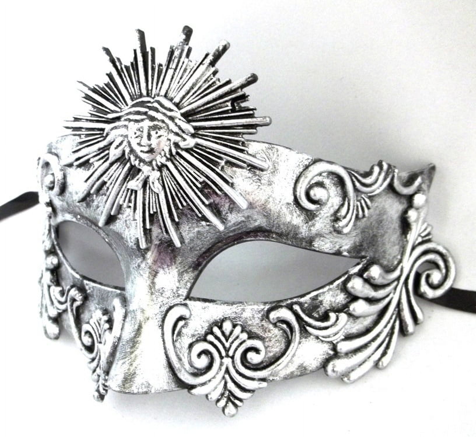 Silver Greek Sun God Masquerade Mardi Gras Men's Mask - Walmart.com