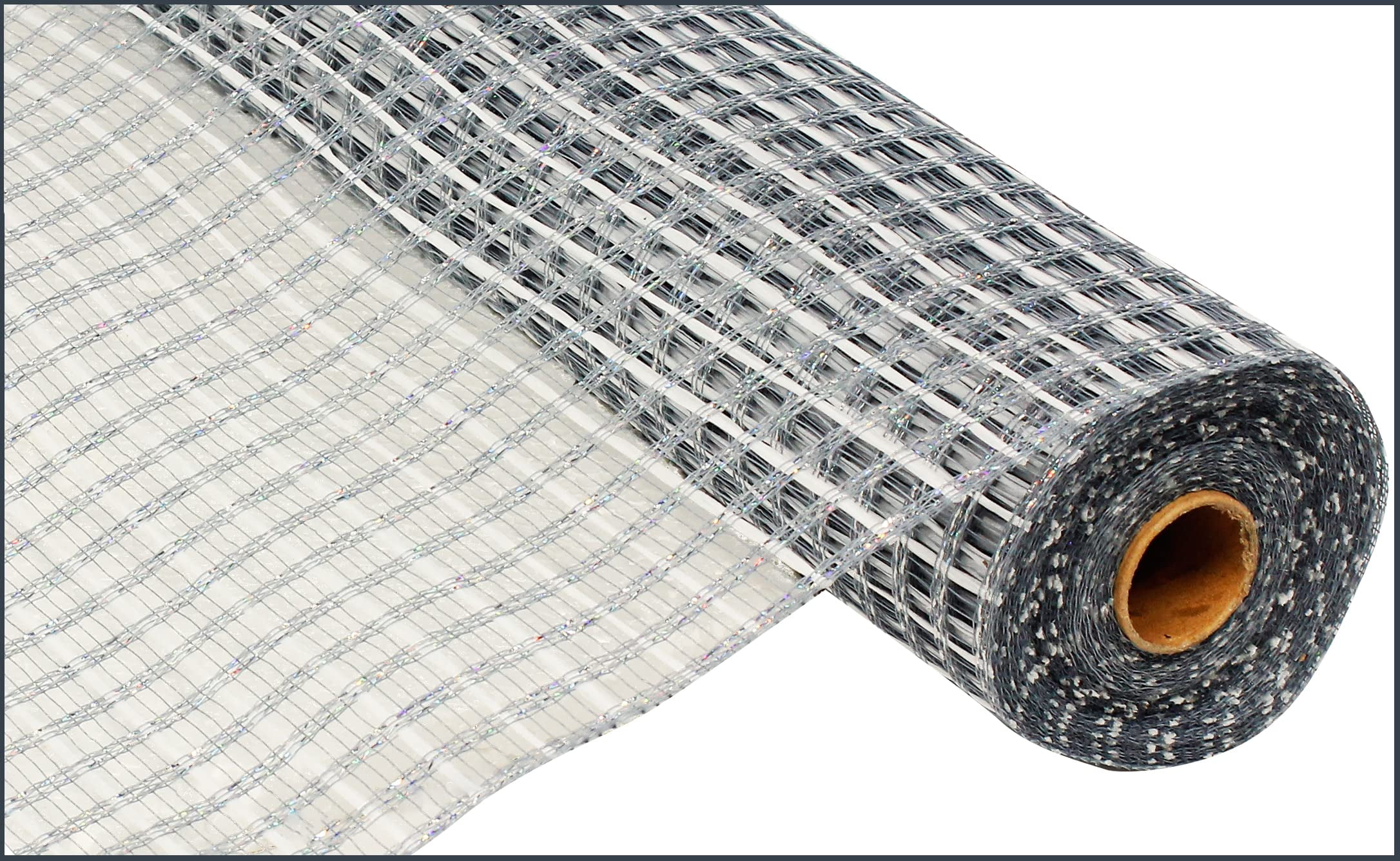 Silver Grey Metallic Poly Deco Mesh, 21 inches x 10 yards (30 feet ...