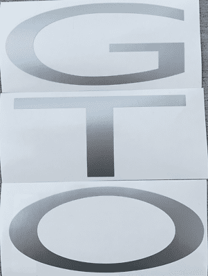 Silver-Grey Rear Valance "GTO" Overlay Decal 2004-2006 Pontiac GTO ...