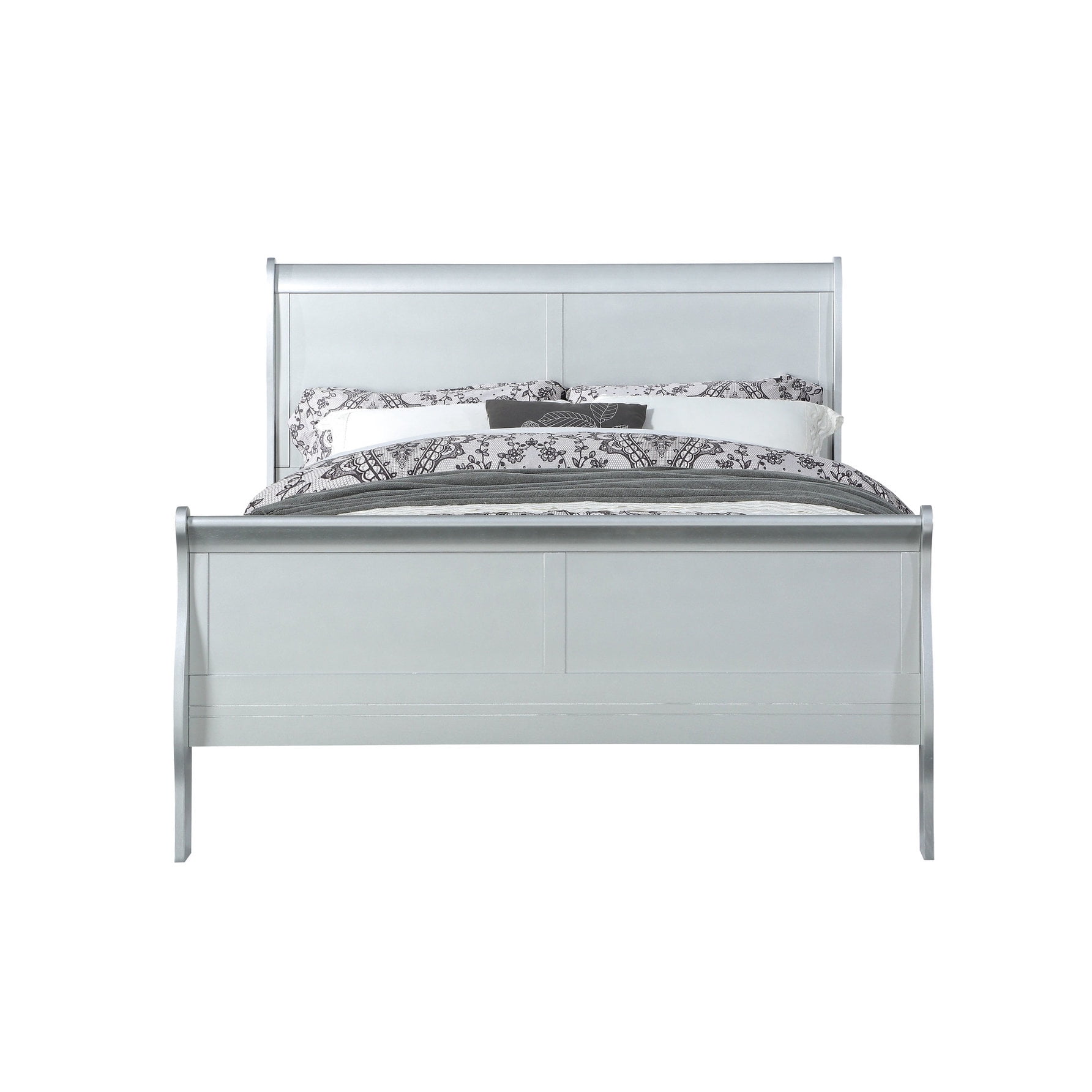 Silver Grey Tint - Classic Sleigh - Style Bed - Bedroom Design ...