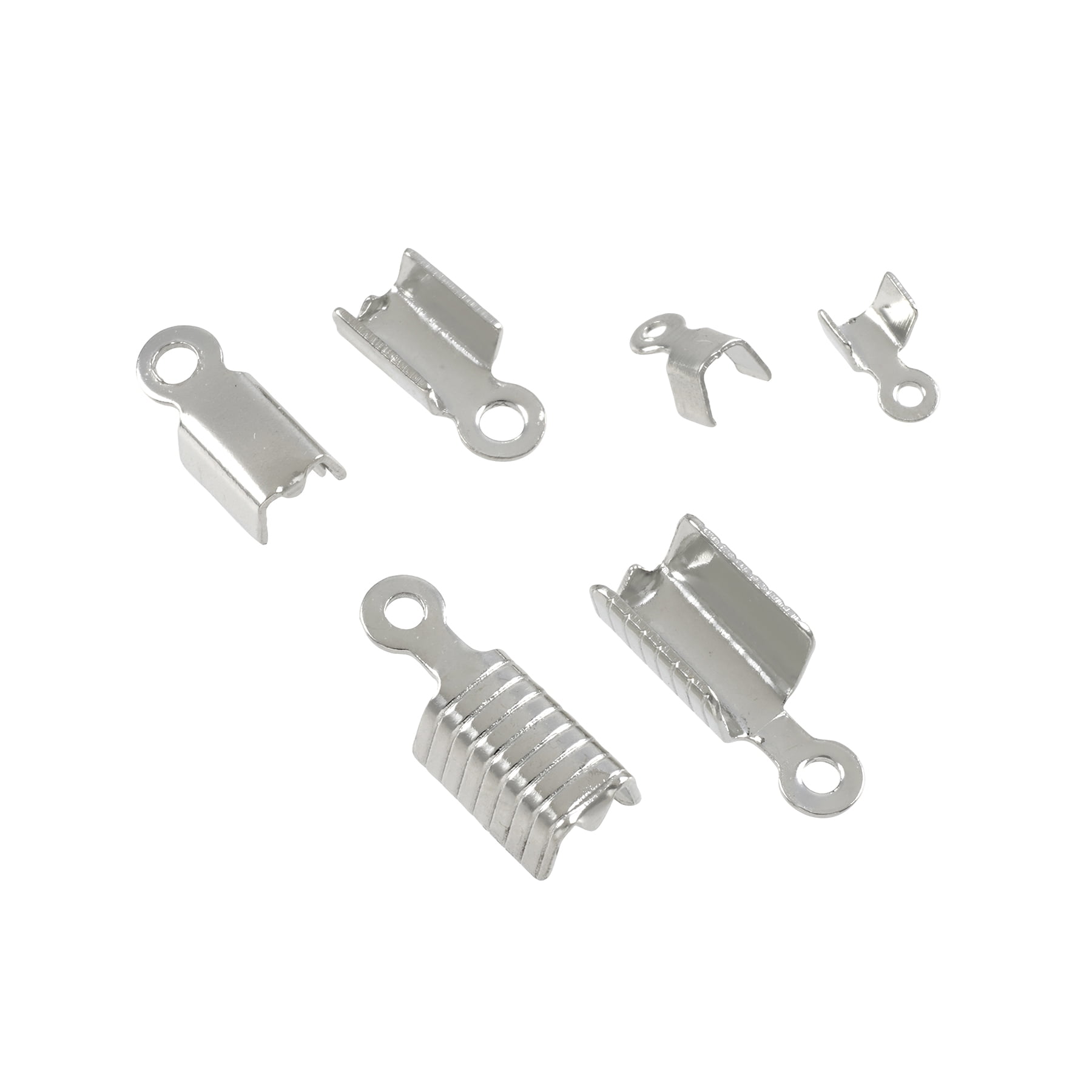 Silver Grooved Crimp Cord End Cap Mix by Bead Landing - Walmart.com