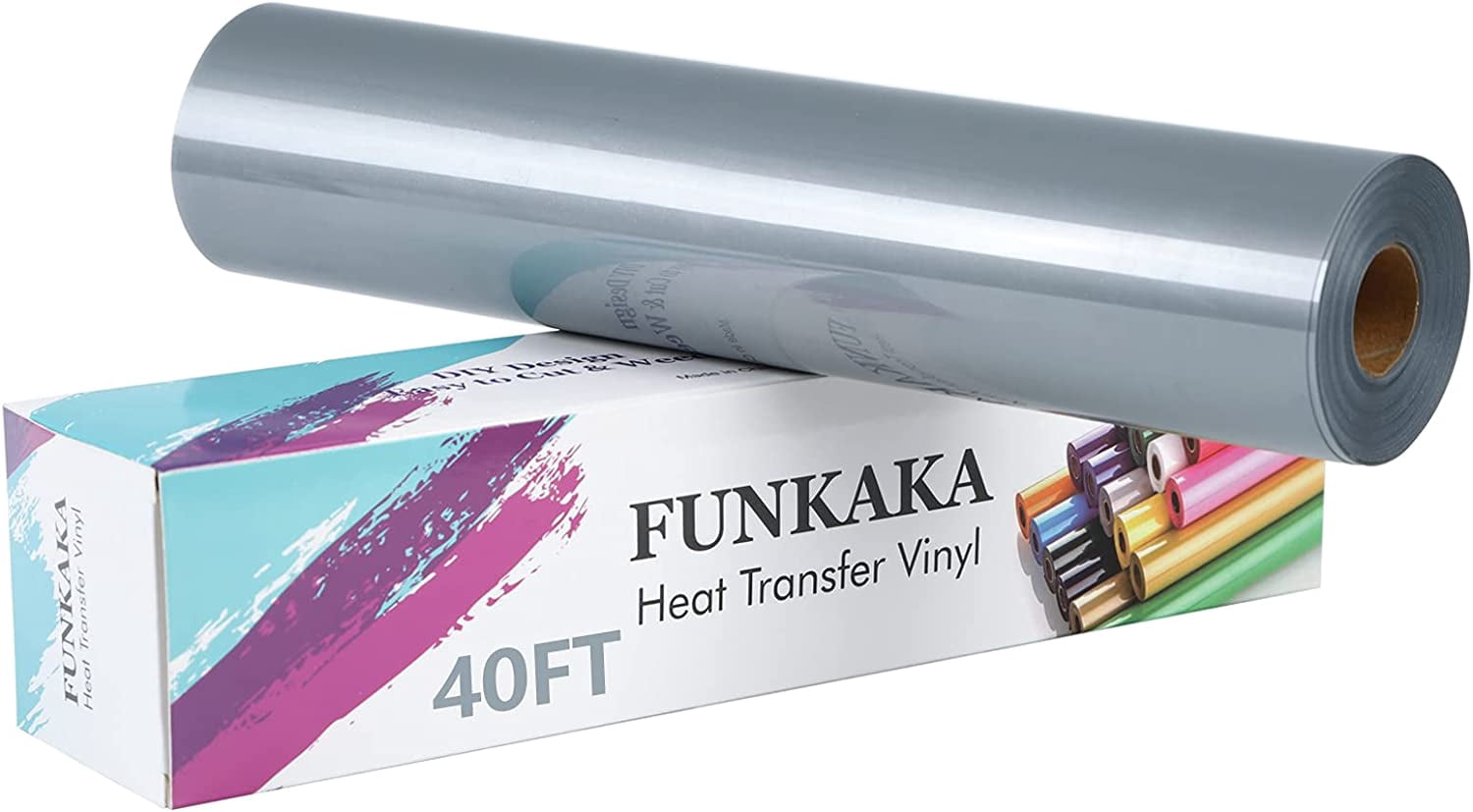 Silver HTV Heat Transfer Vinyl Rolls, 12" x 40ft Glossy Silver Iron on ...