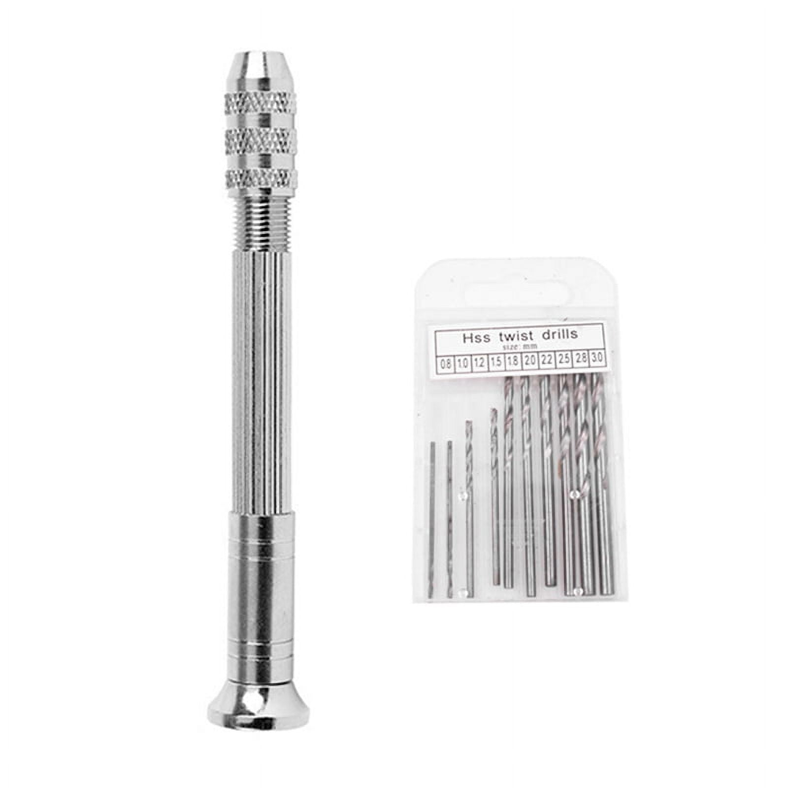 Silver Hand Twist Drill Woodworking Hand Punch Tool 0.8-3.0mm - Walmart.com