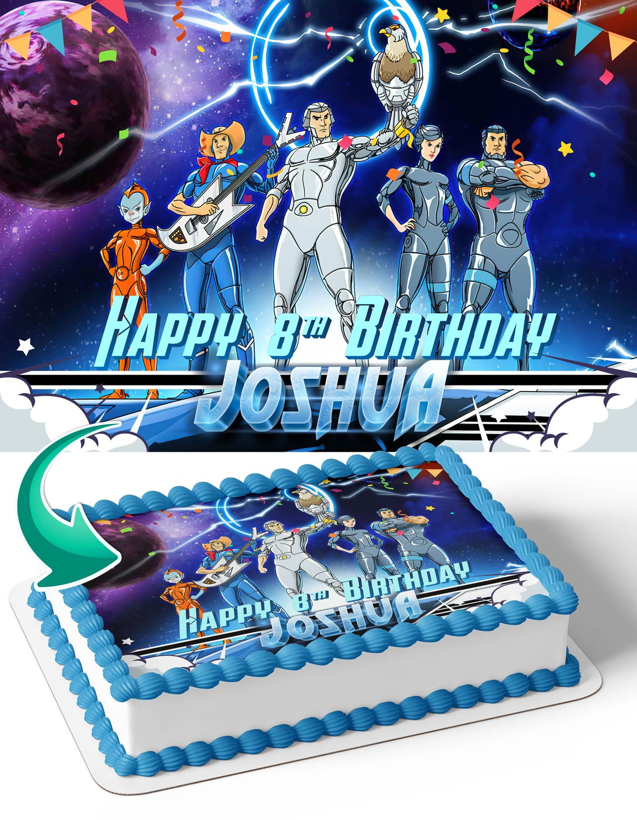 Silver Hawks Edible Image Cake Topper Personalized Birthday Sheet Decal ...