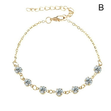 Diamond Cut Tennis Sterling Silver Foot Chain Ankle Bracelet Beach Boho ...