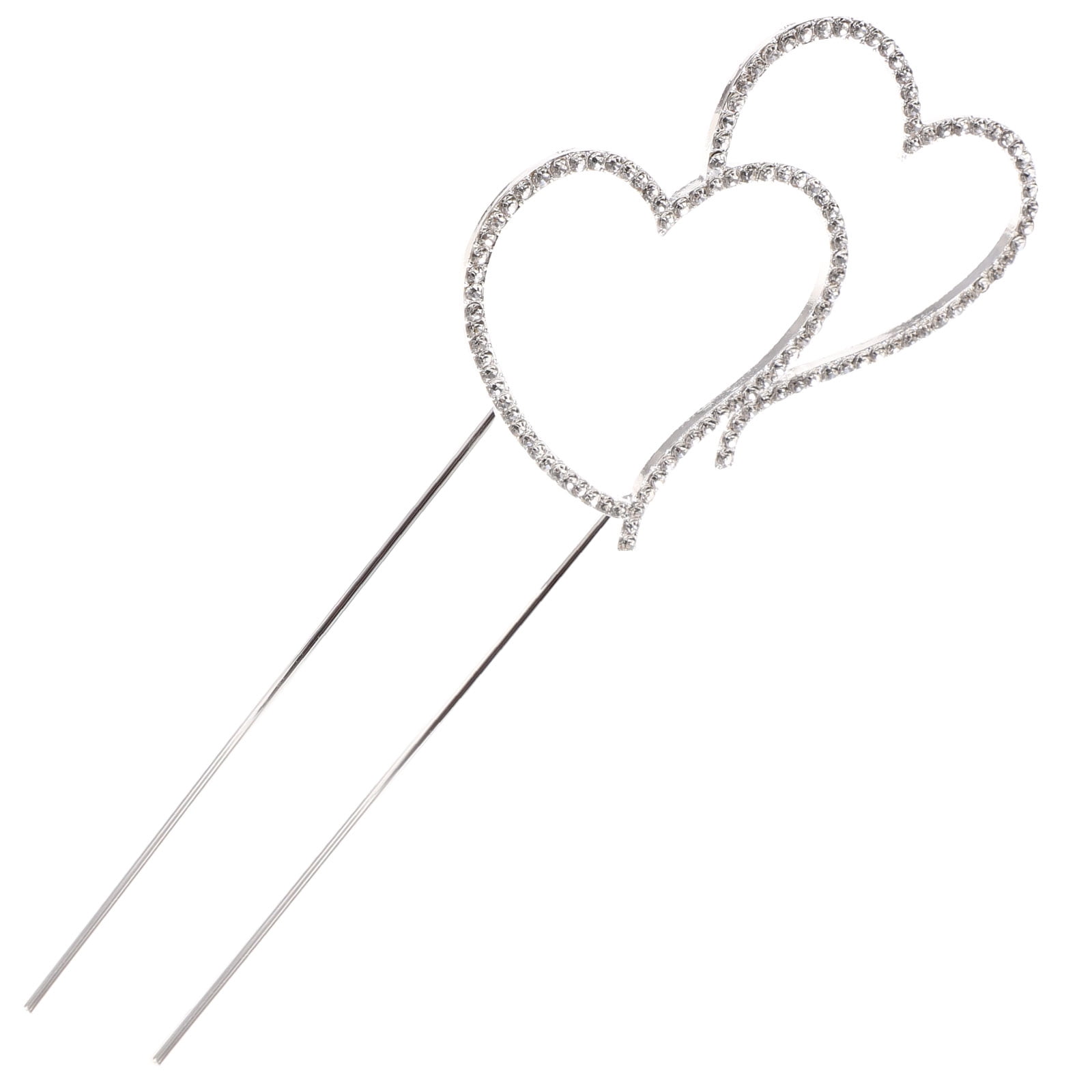Silver Heart Cake Topper Wedding Birthday Toppers Lovers Baby - Walmart.com