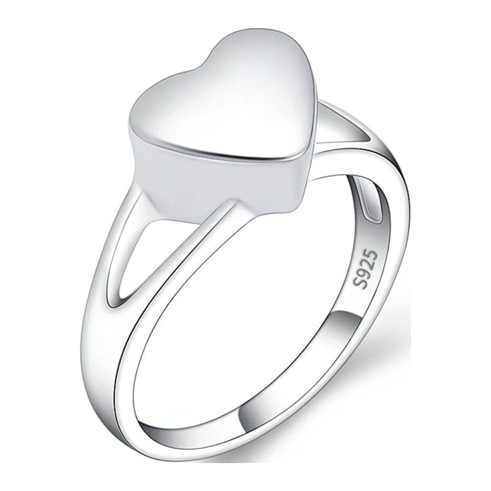 Silver Heart Cremation Urn Ring for Women S925 Sterling Memorial ...