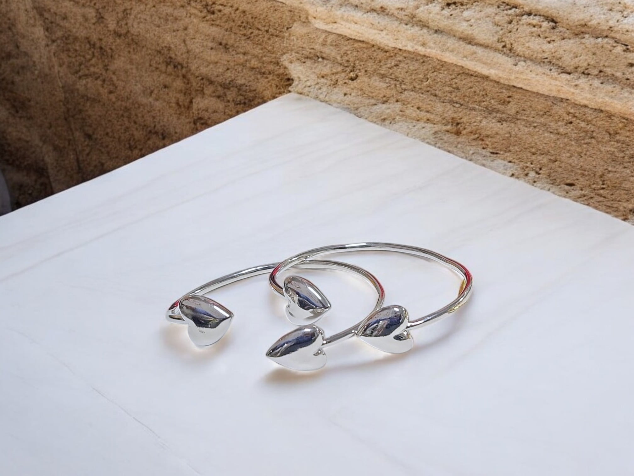 Silver Heart ends west Indian stacking bangles Caribbean African ...