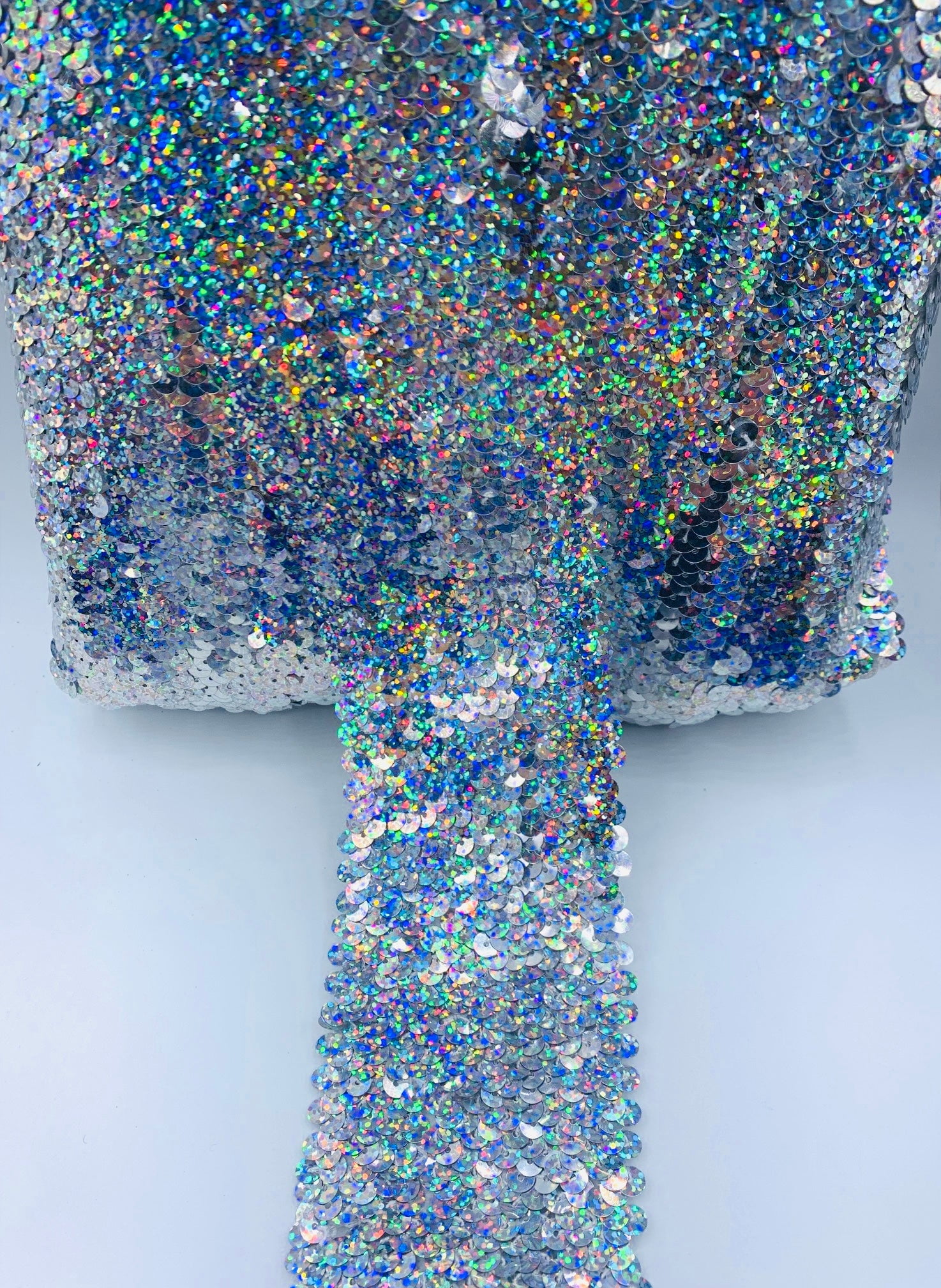 Silver Hologram 8 Row Starlight Hologram Stretch Sequin - Walmart.com
