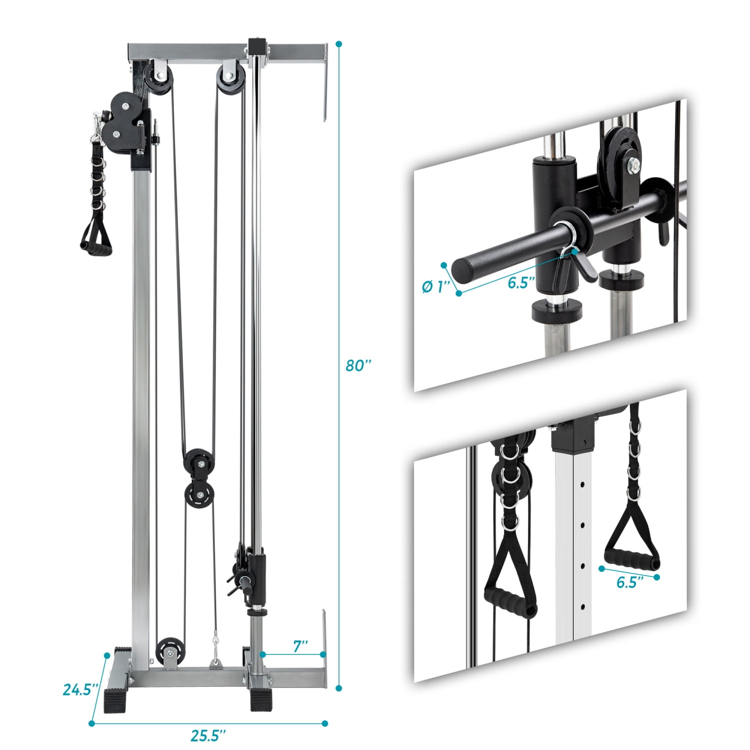 Silver Home Gym Fitness Lat Pulldown Machine with Adjustable Weight ...