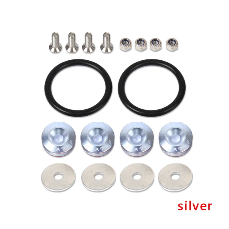 Silver - JDM quick release clips are ideal for front bumpers, rear ...