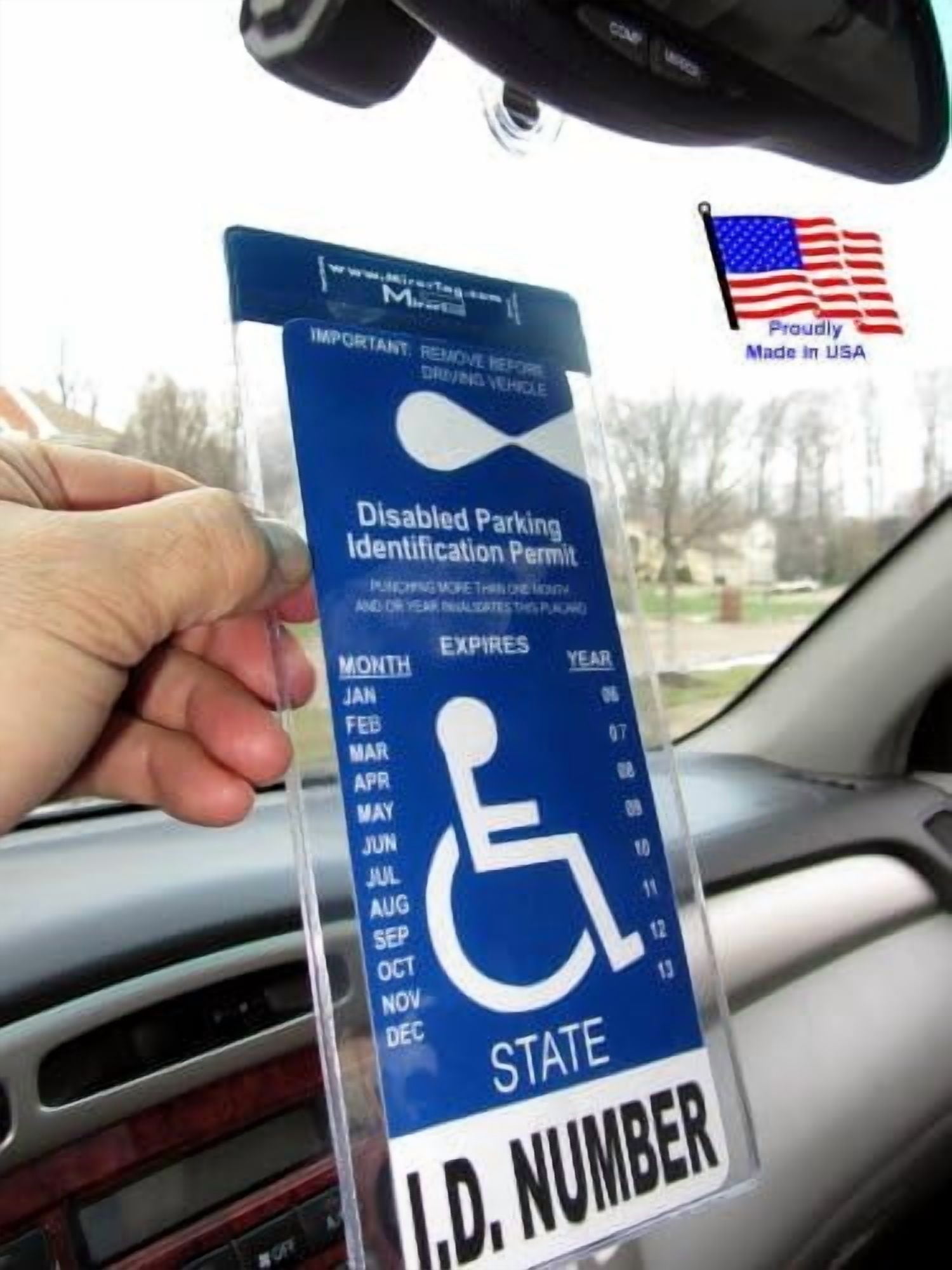 Silver by JL Safety- Handicap Parking Placard Holder, Magnetically ...