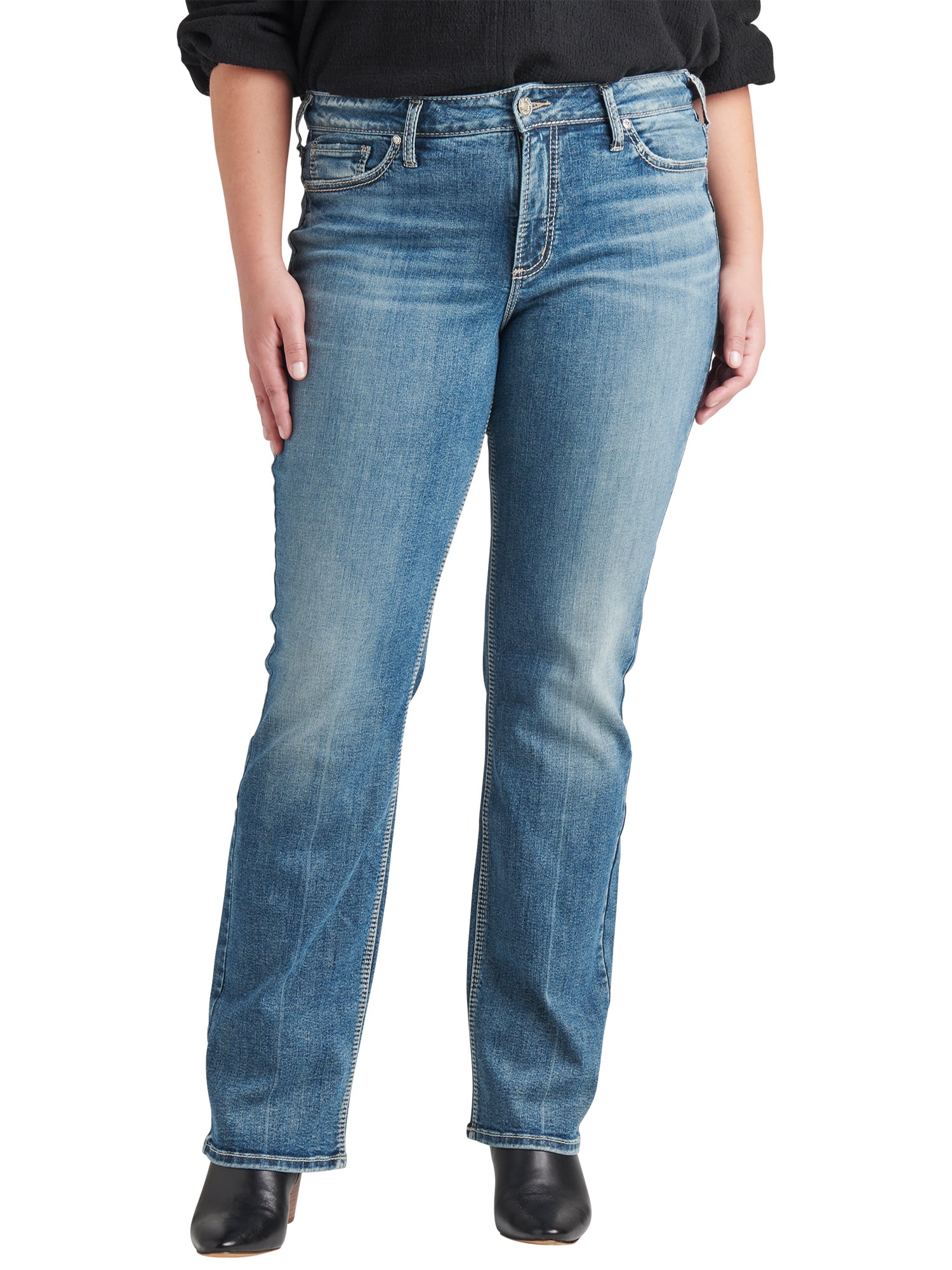 Silver Jeans Co. Women's Plus Size Suki Mid Rise Slim Bootcut Jeans ...