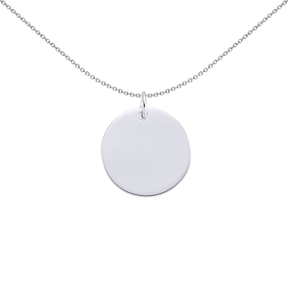 Silver Jewelco London Round Disc Medallion Necklace 18 inch - Walmart.com