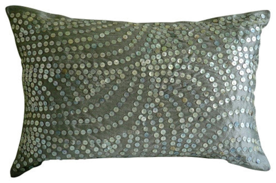 Silver King Size Pillow Shams, Silver Pearls King Pillow Shams, 20x36 ...