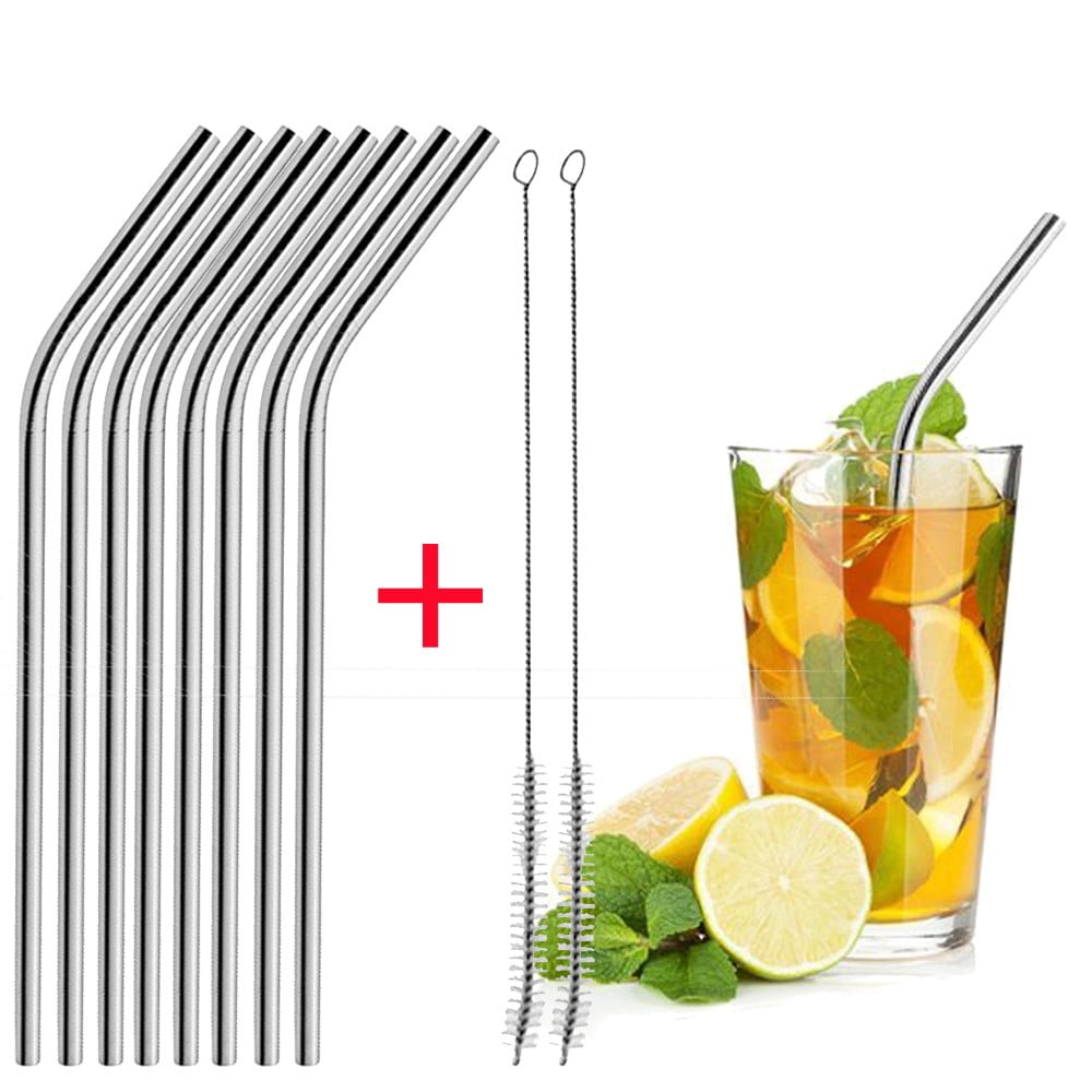 Silver Kitchen Straw 8 Long Stainless Drinking Fits 20 Oz & 30 Oz Cups ...