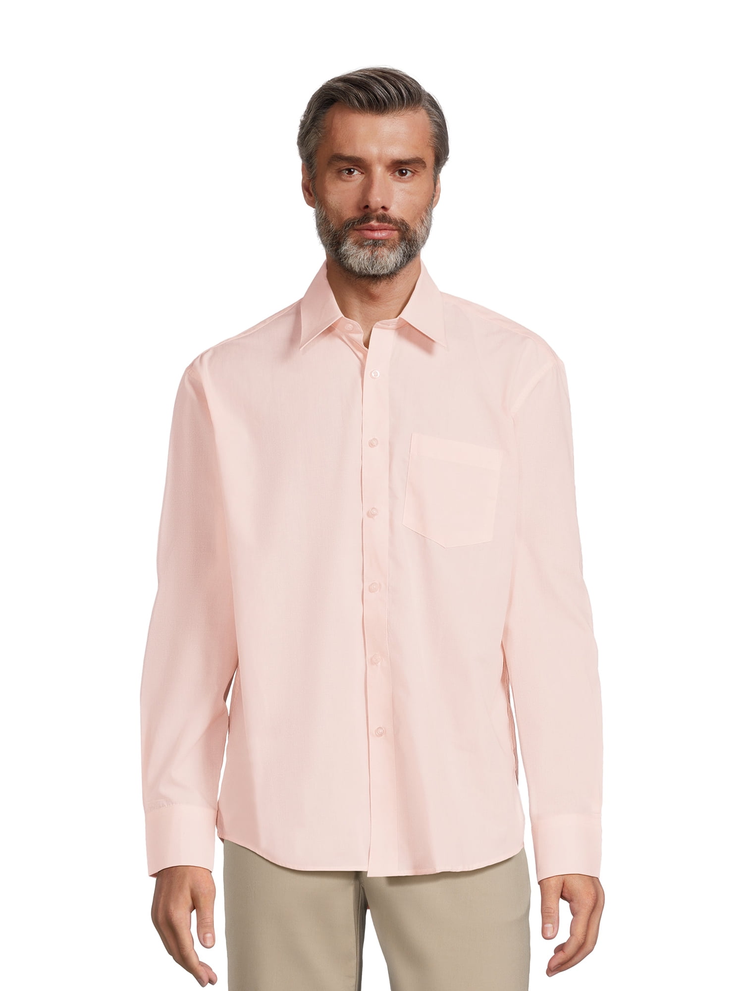 Silver Label Men’s Long Sleeve Dress Shirt with Front Chest Pocket ...