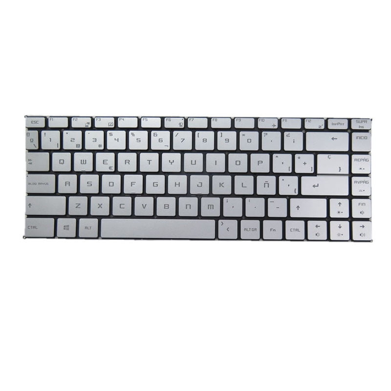 Silver Laptop Backlit Keyboard For MSI Creator 15M A9SD A9SE A10SE ...
