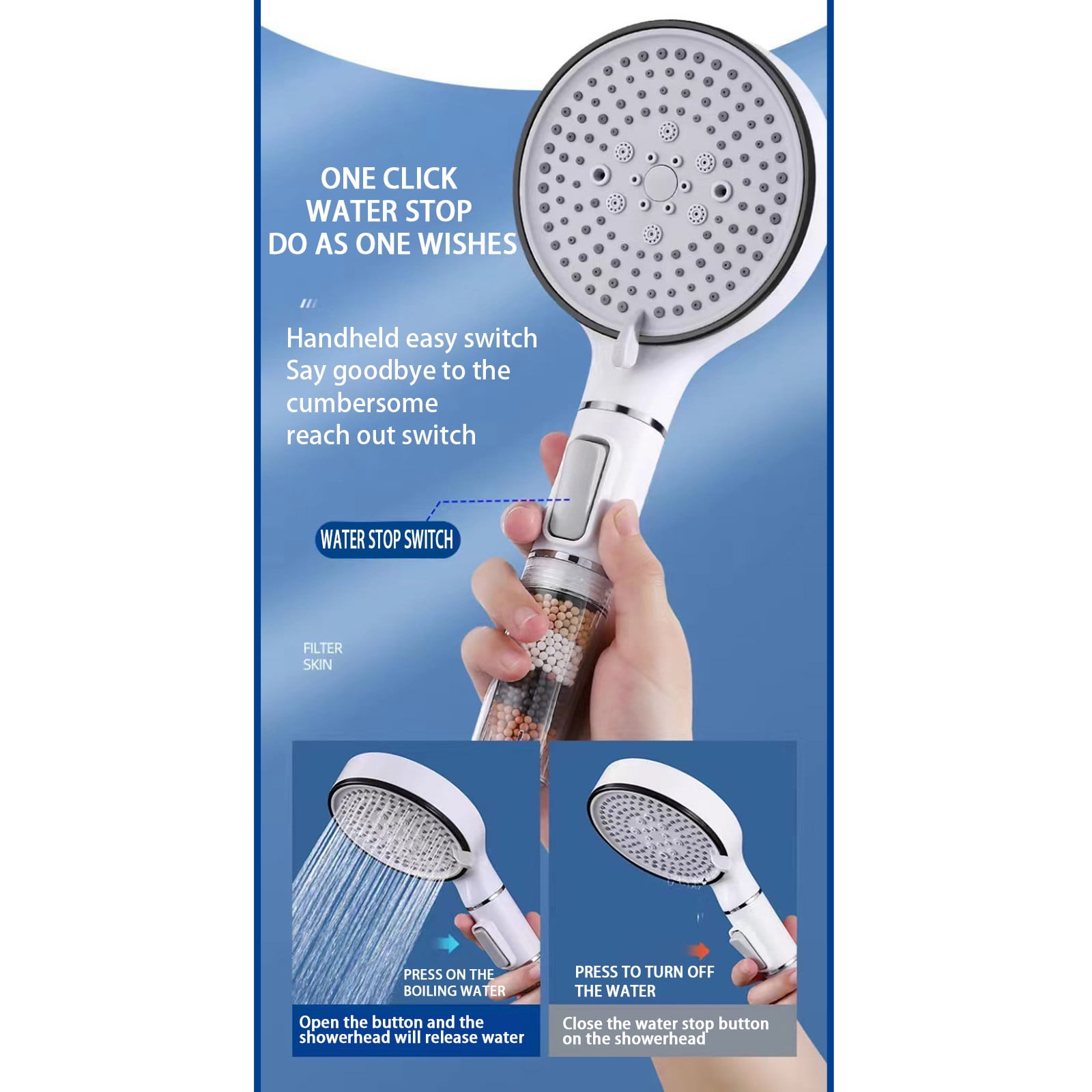 Silver Large Panel Shower Head, Chrome Finish - Large Coverage Area ...