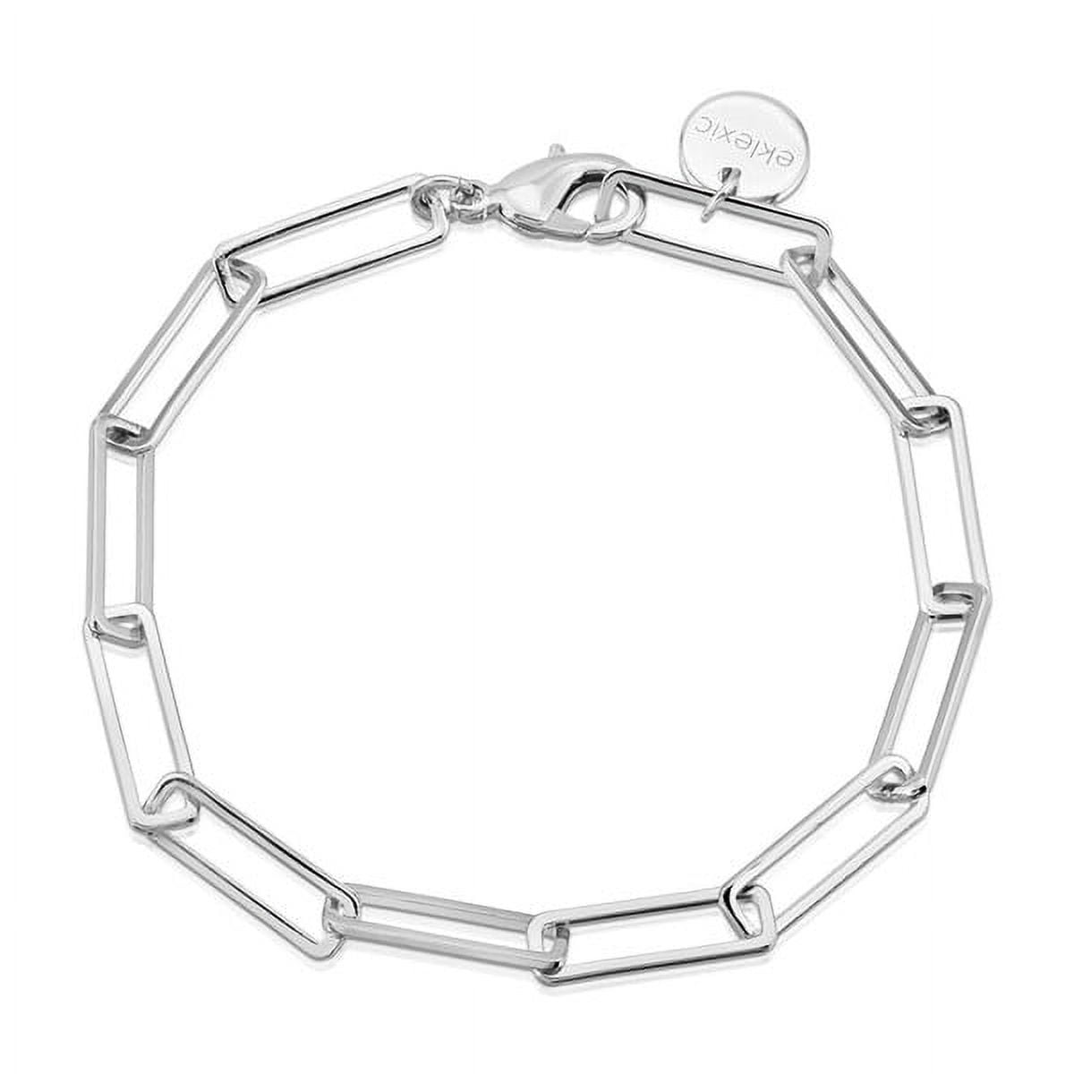 Silver Large Rectangle Link Chain Bracelet - Walmart.com