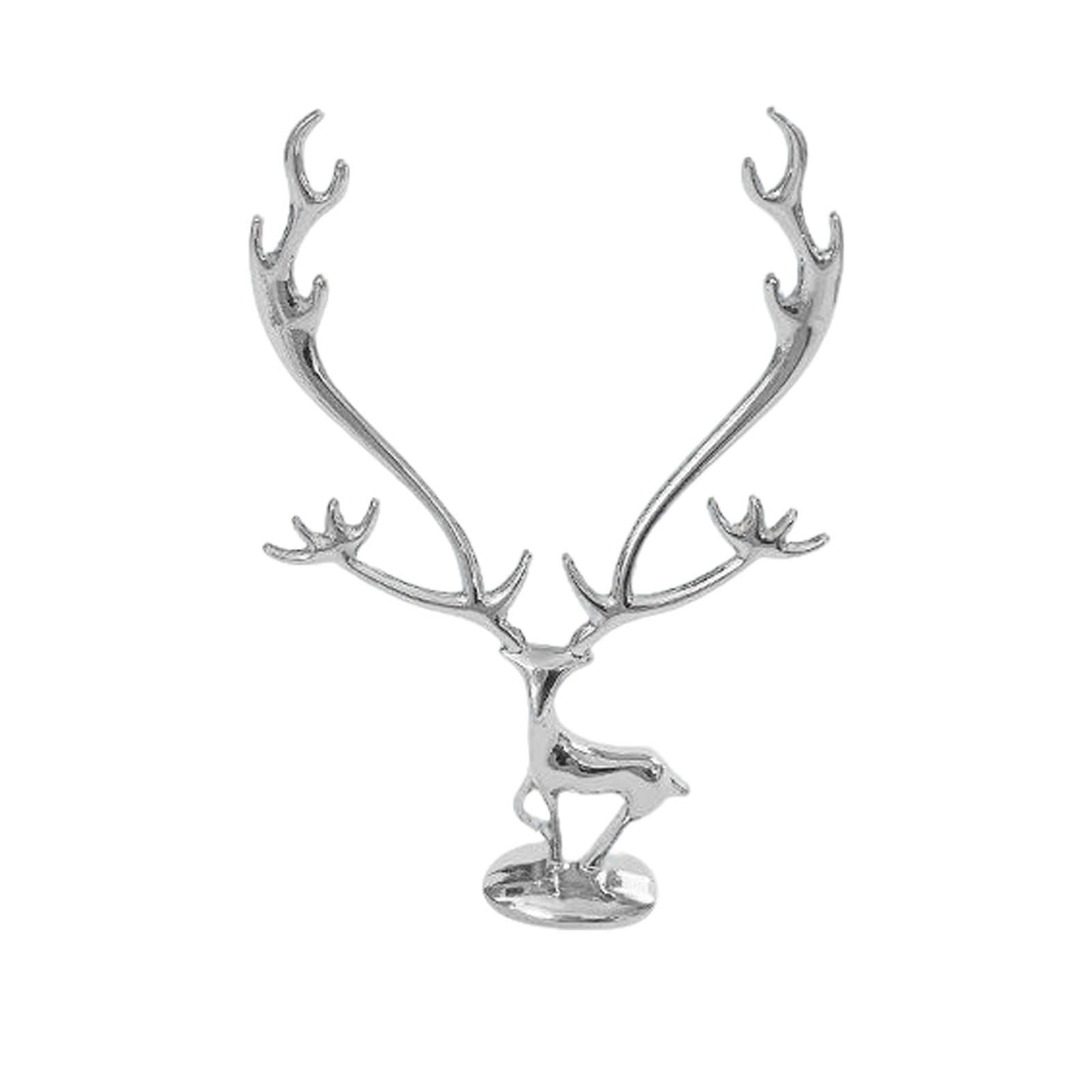 Silver Large Standing Deer Ornament Alloy Metal, Figurine For Home ...