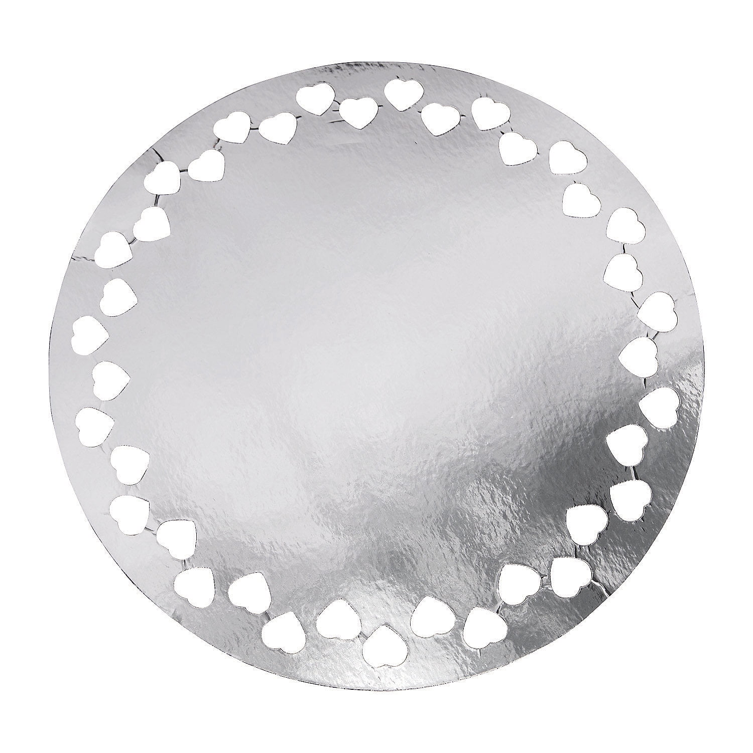 Silver Laser Cut Charger W/ Hearts 24Pc - Party Supplies - 24 Pieces ...