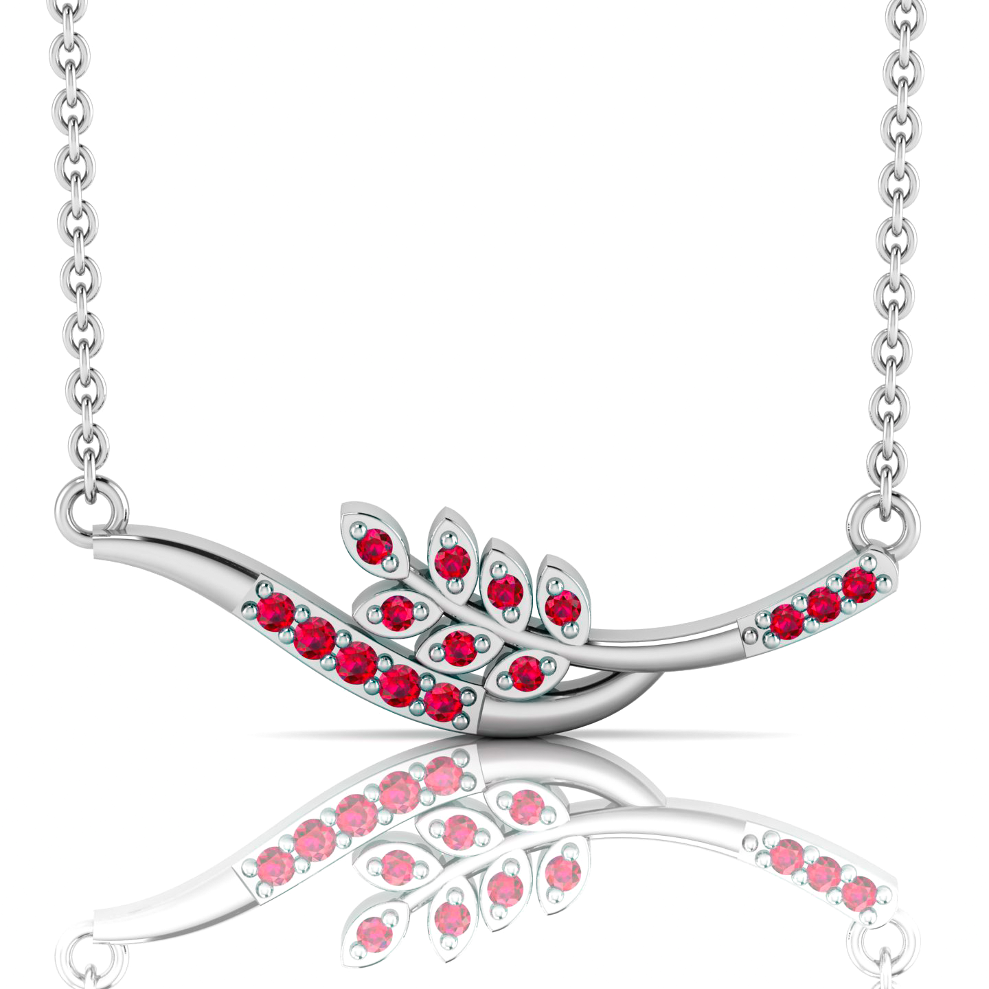 Silver Leaf & Branch Curved Ruby Pendent Huzurr - Walmart.com