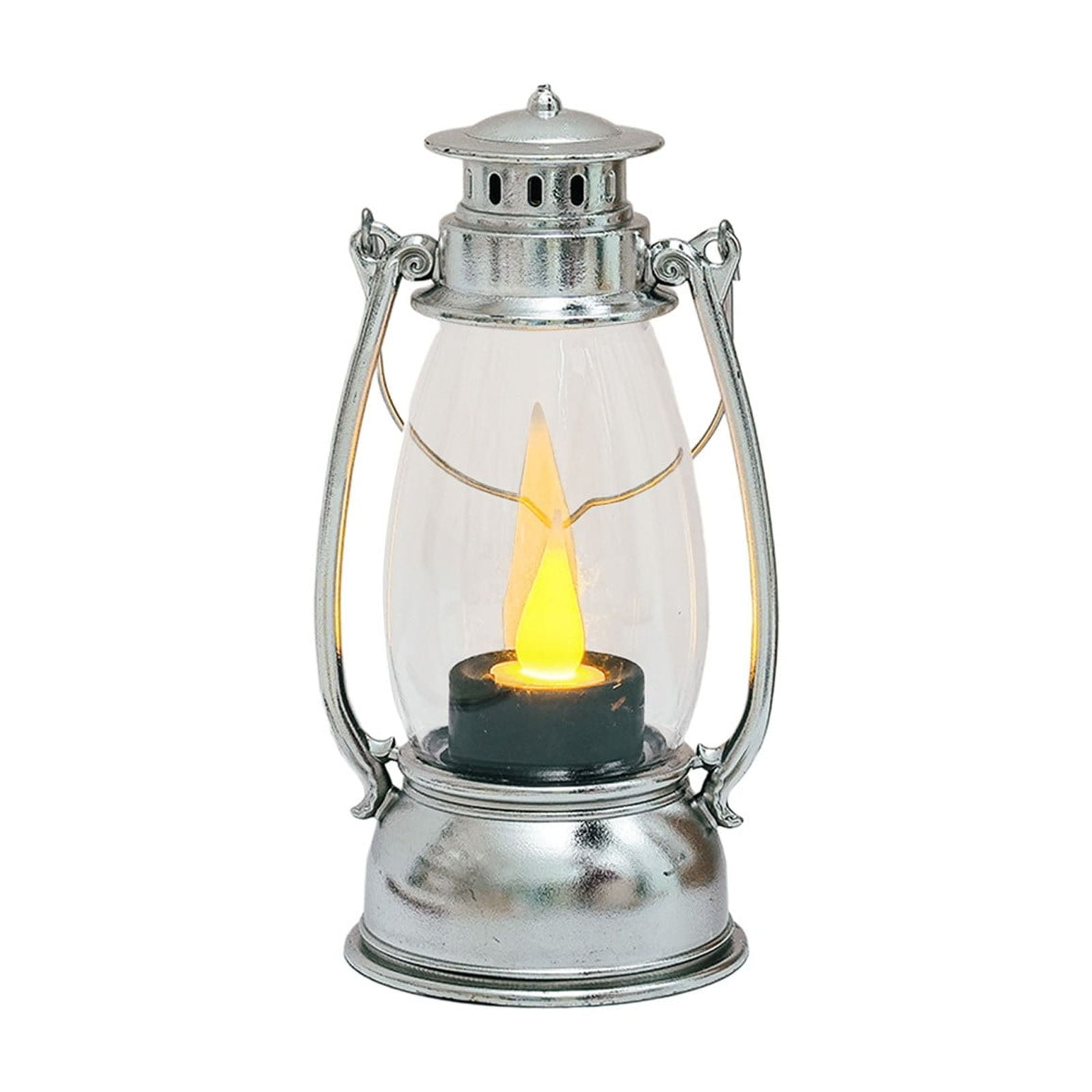 Silver Led Retro Small Oil Lamp Mini Light Candle Night Light Holiday ...