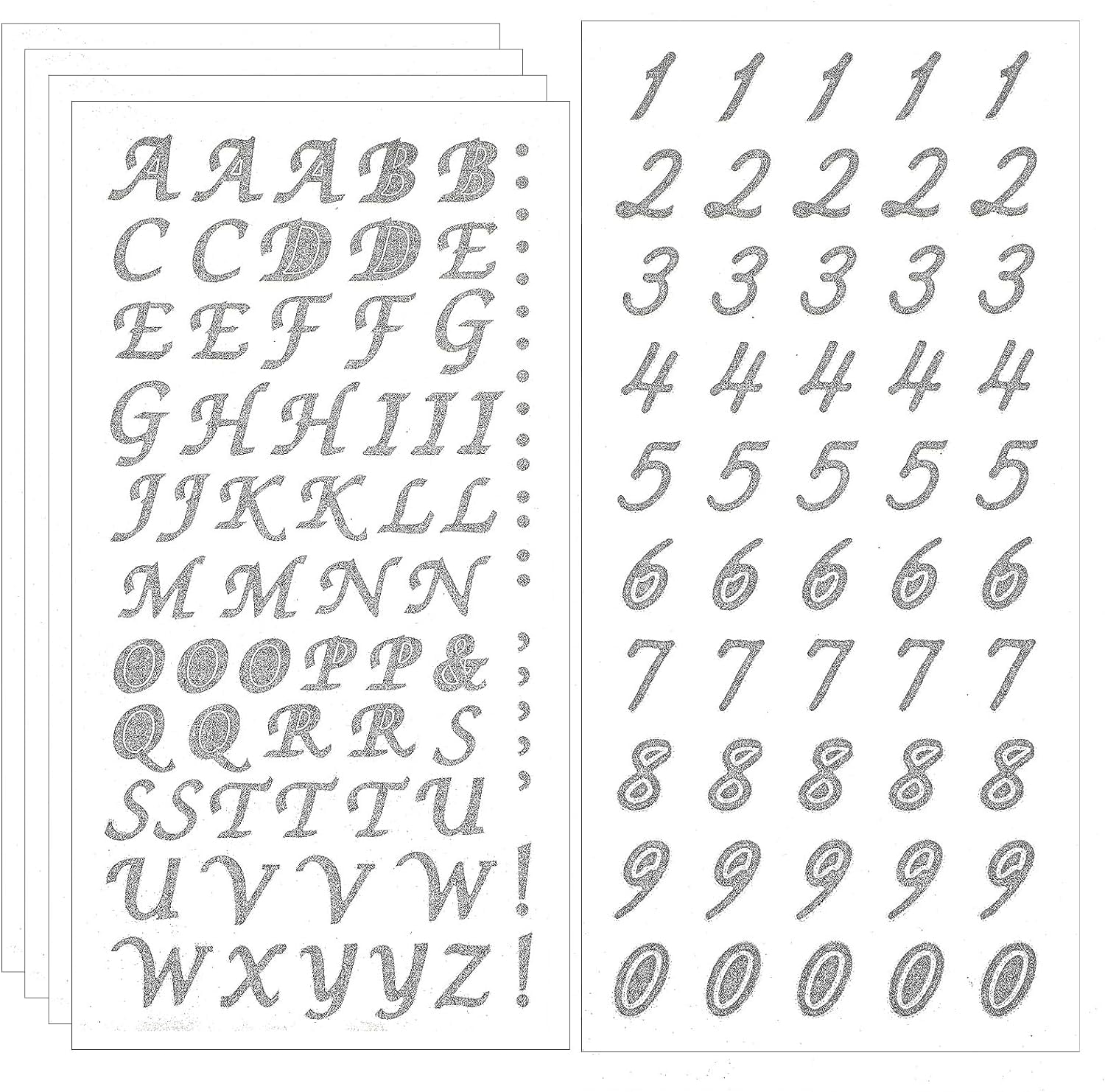 Silver Letter Stickers - 5 PCS Glitter Alphabet Stickers - Walmart.com