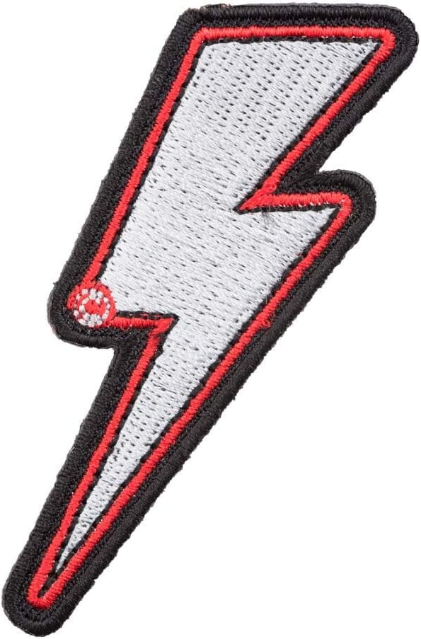 Silver Lightning Bolt Red Border Right Patch, Lightning Patches ...