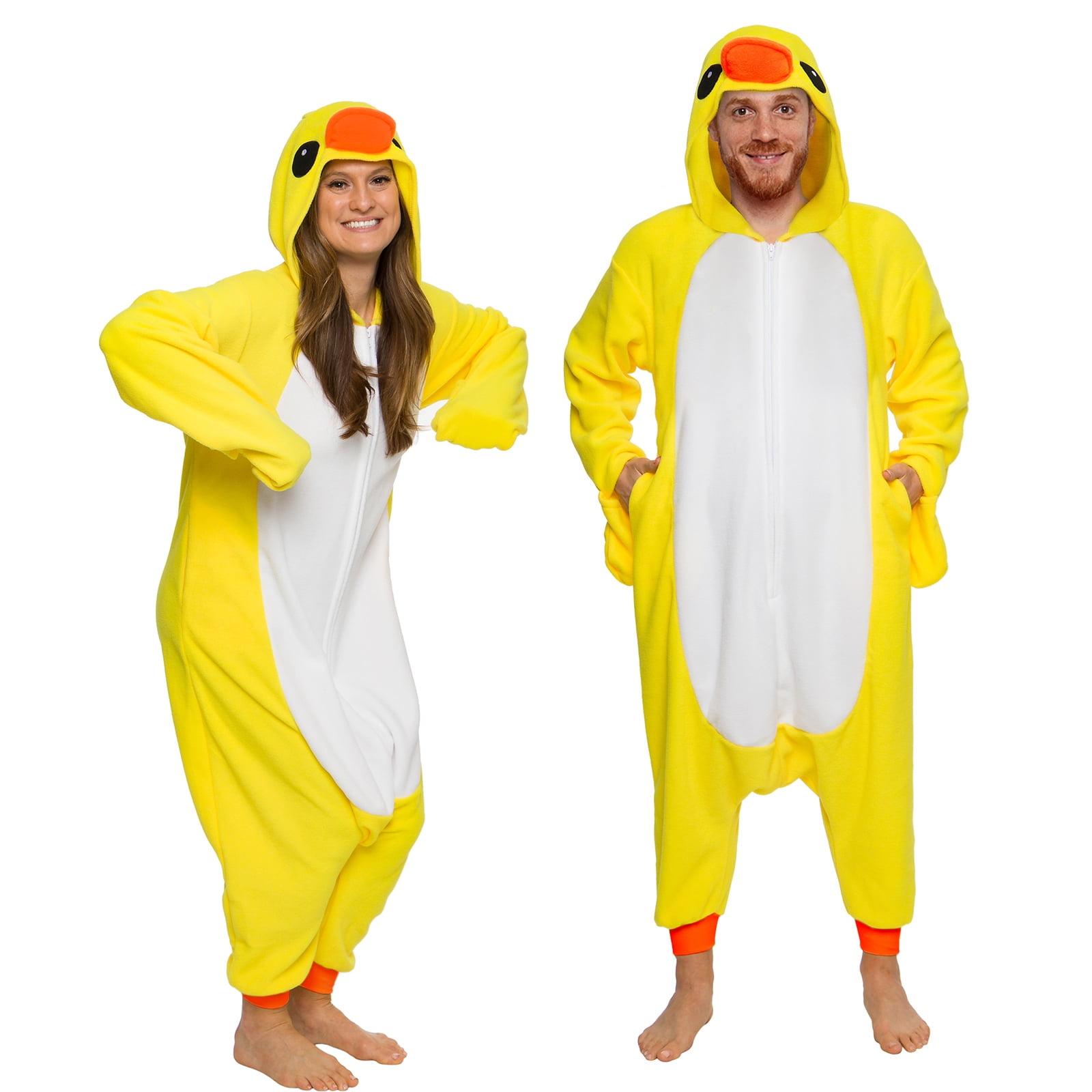 Silver Lilly Duck Costume - Adult One Piece Animal Jumpsuit (Yellow ...