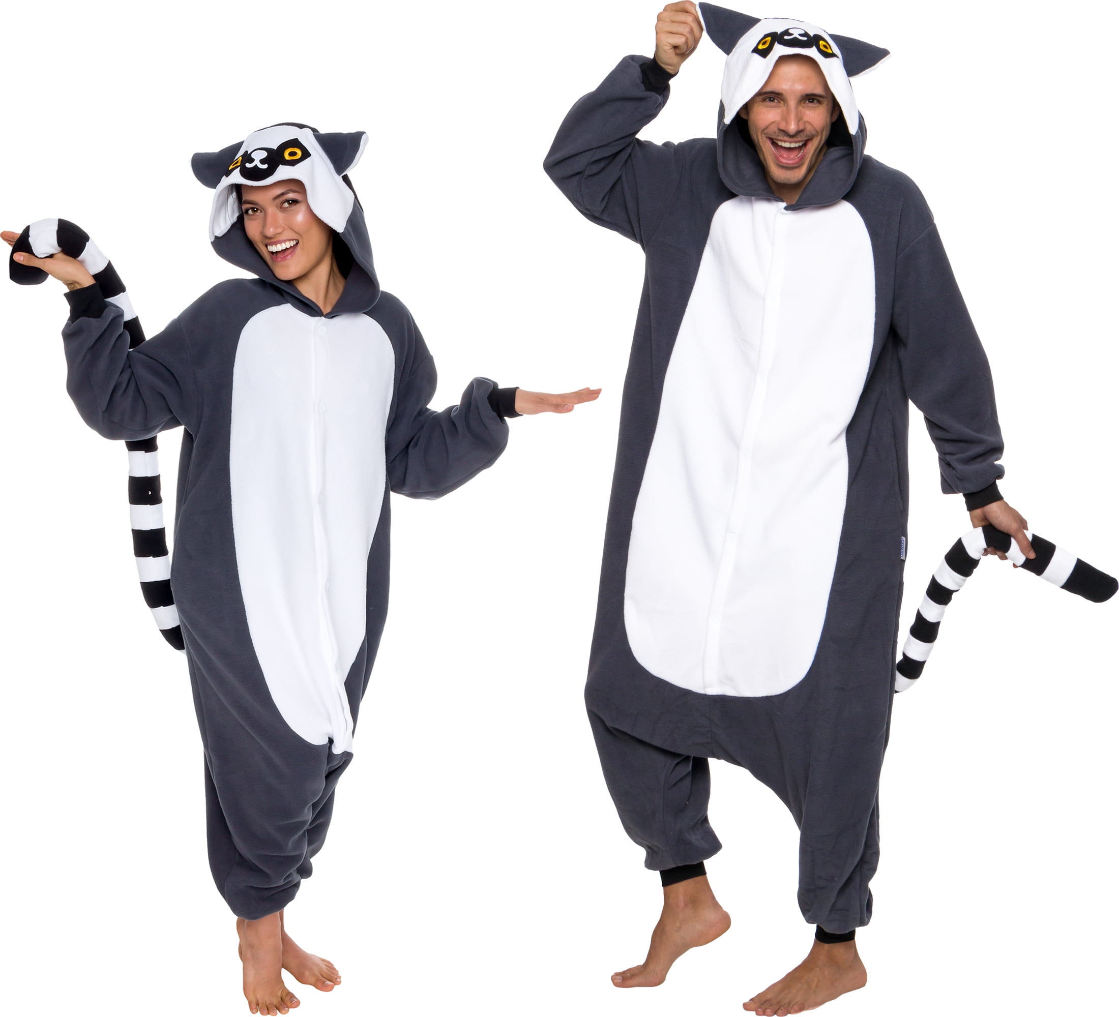 Silver Lilly Unisex Adult Plush One Piece Cosplay Lemur Animal Costume ...