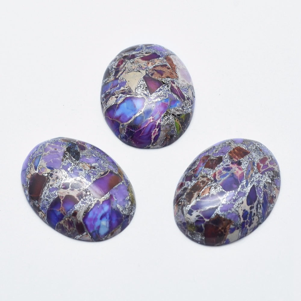 Silver Line Regalite/Imperial Jasper/Sea Sediment Jasper Cabochons Flat ...
