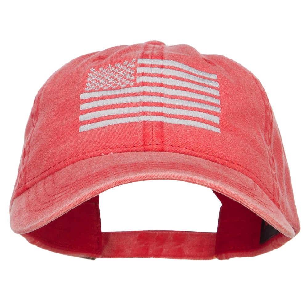 Silver Line USA Flag Embroidered Washed Cap - Red OSFM - Walmart.com