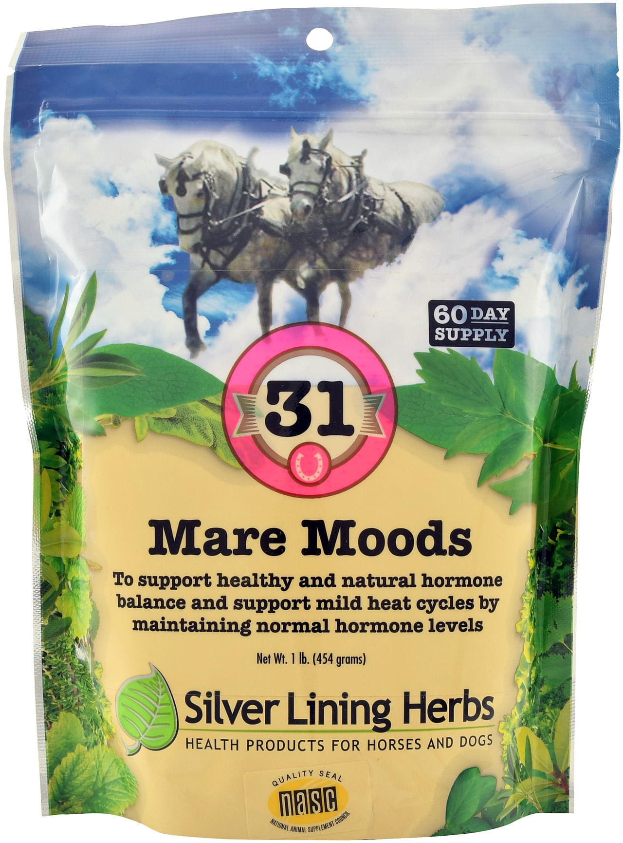 Silver Lining Herbs Mare Moods Equine Supplement, Hormone Balance ...