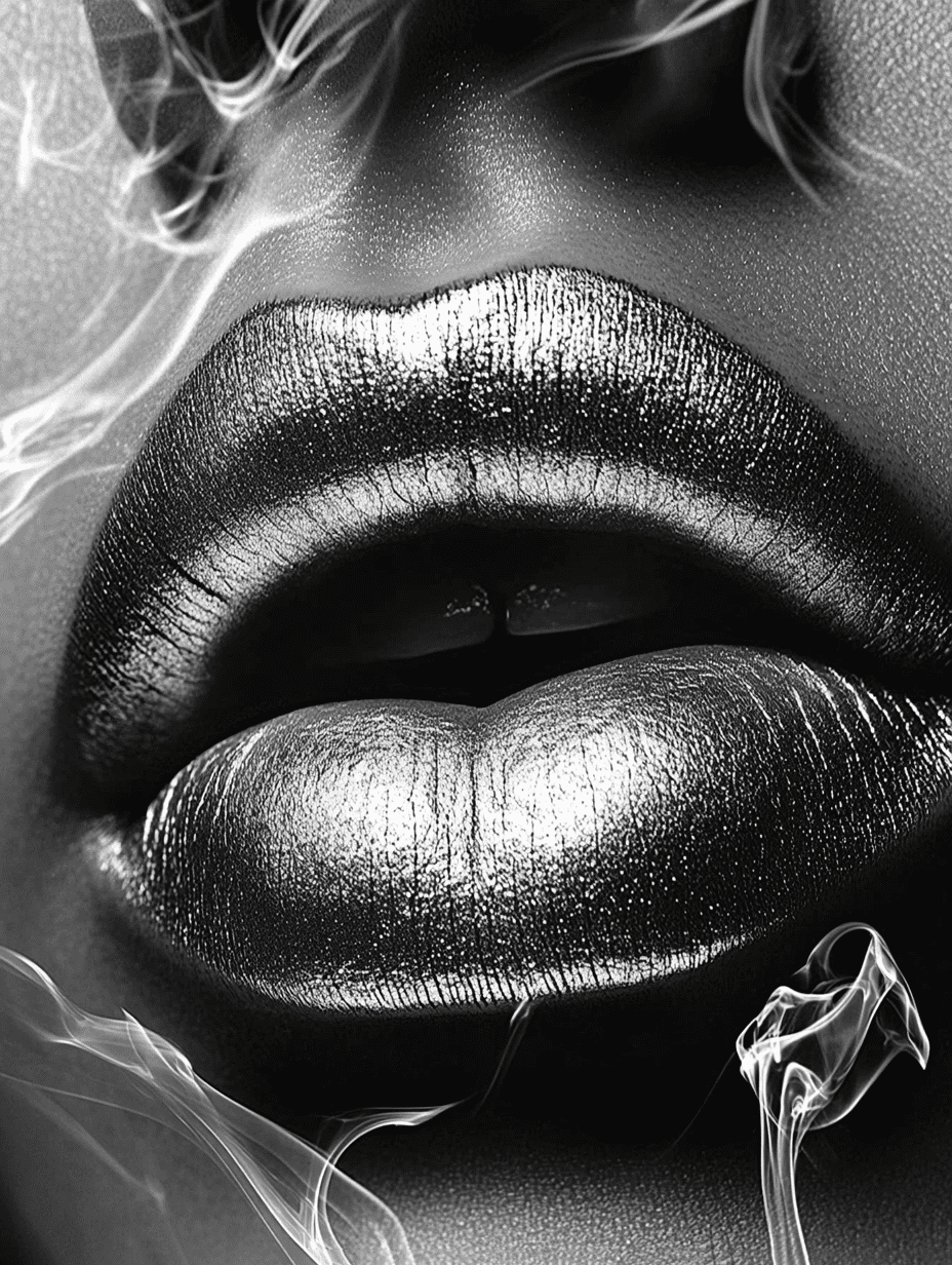 Silver Lips Smoke Decorative Painting/Canvas Art， Perfect for Living ...
