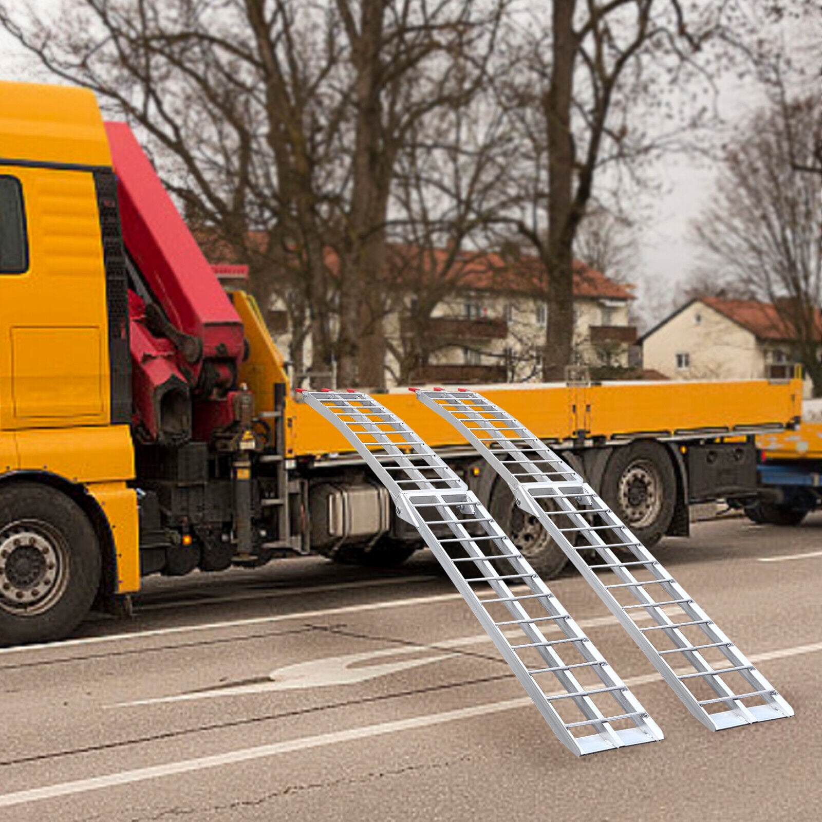Silver Loading Truck Ramps, 2 Pcs Heavy Duty Motorcycle Ramps, Folding ...