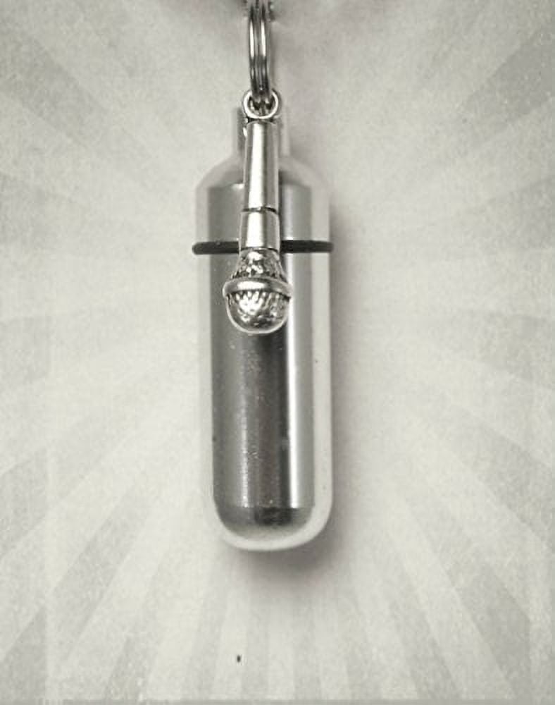Silver MICROPHONE/KARAOKE/SINGER CREMATION URN Keychain with Laser ...