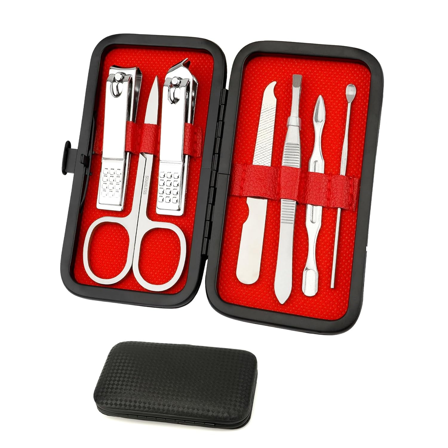 Silver Manicure Set, Nail Clipper Set 7 in 1 Manicure Kit Stainless ...