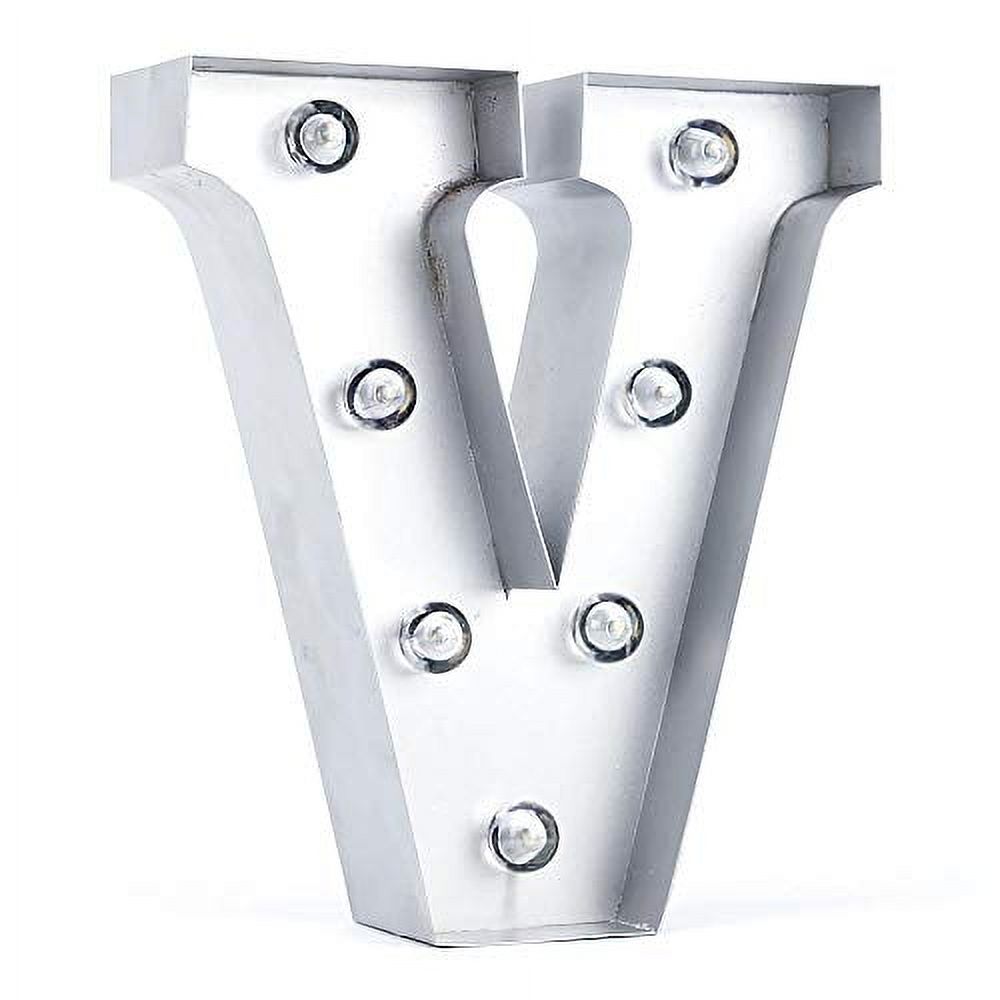 Silver Marquee Light Letter 'I' LED Metal Sign (8 Inch, Battery ...