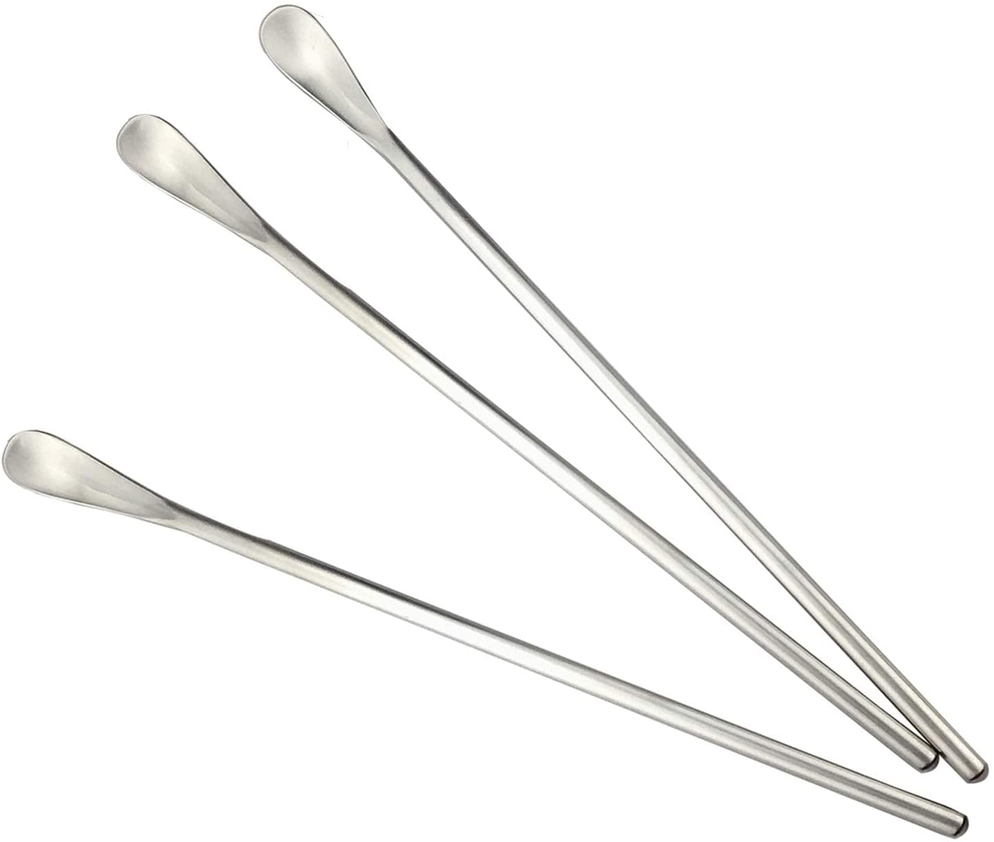 Silver Matte Long Handle Spoon Cocktail Mixing Stirring Spoons Iced Tea ...