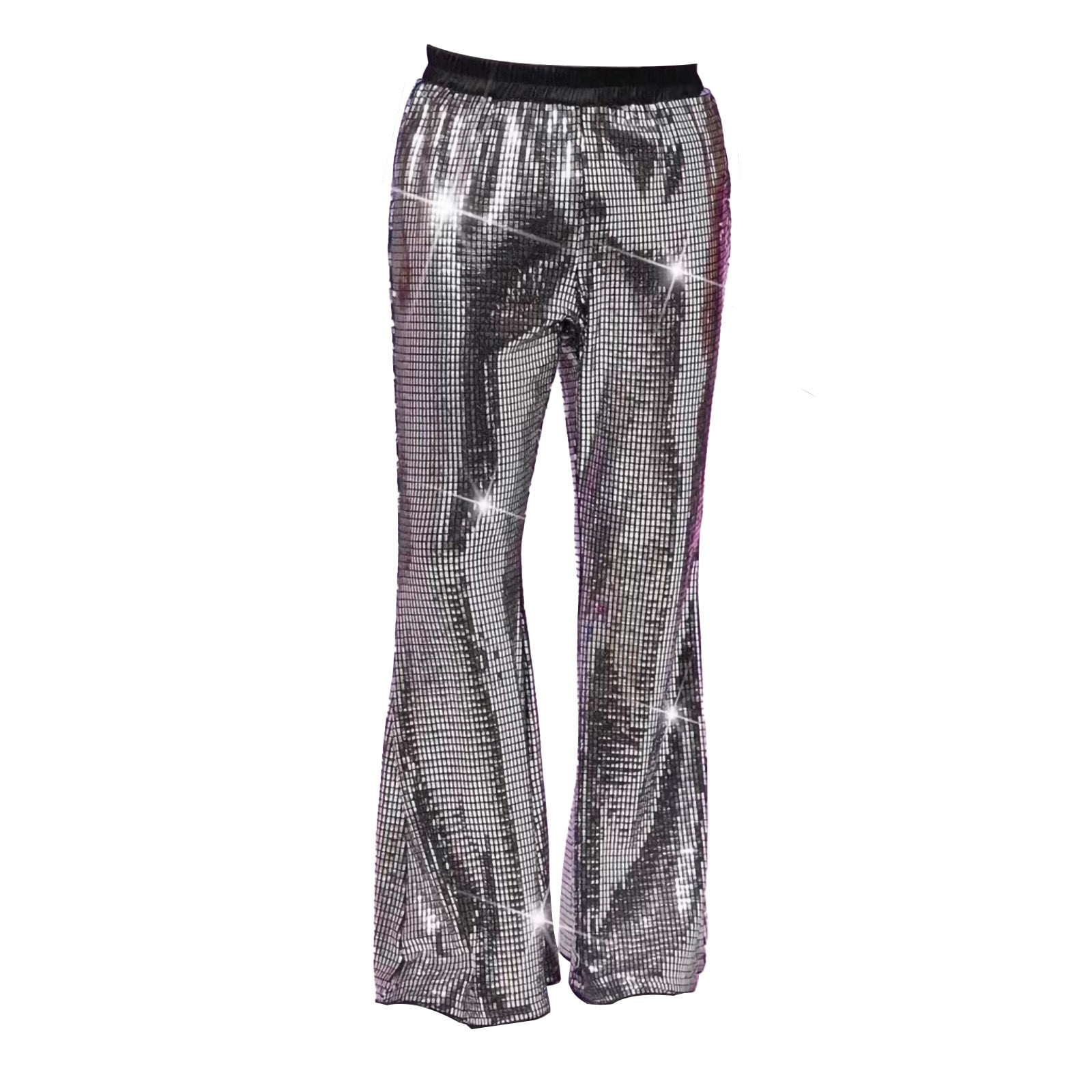Silver for Mens Fall Summer Loose Fit Brunch Sequin Sparkle Dance ...